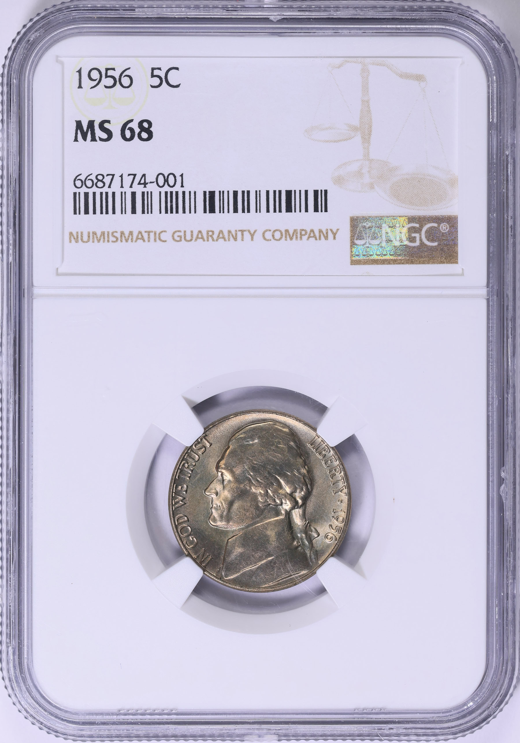 1956 Jefferson Nickel NGC MS-68 (Toned) (Item 1842806 ...