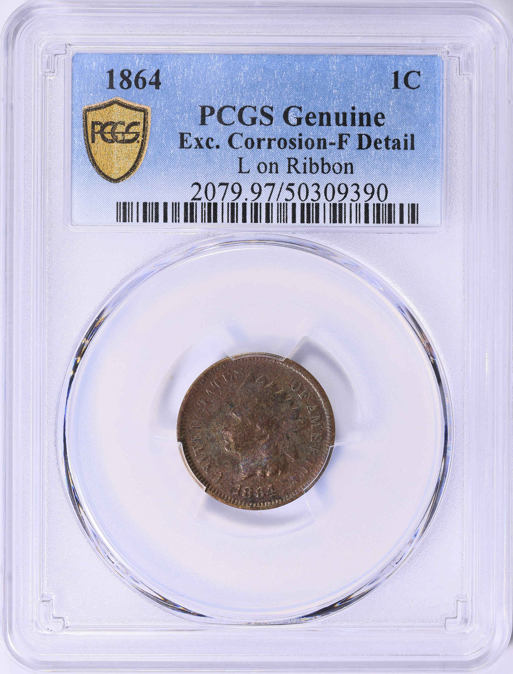 1864 Indian Cent L on Ribbon PCGS Genuine Fine Details (Item 1842841 ...
