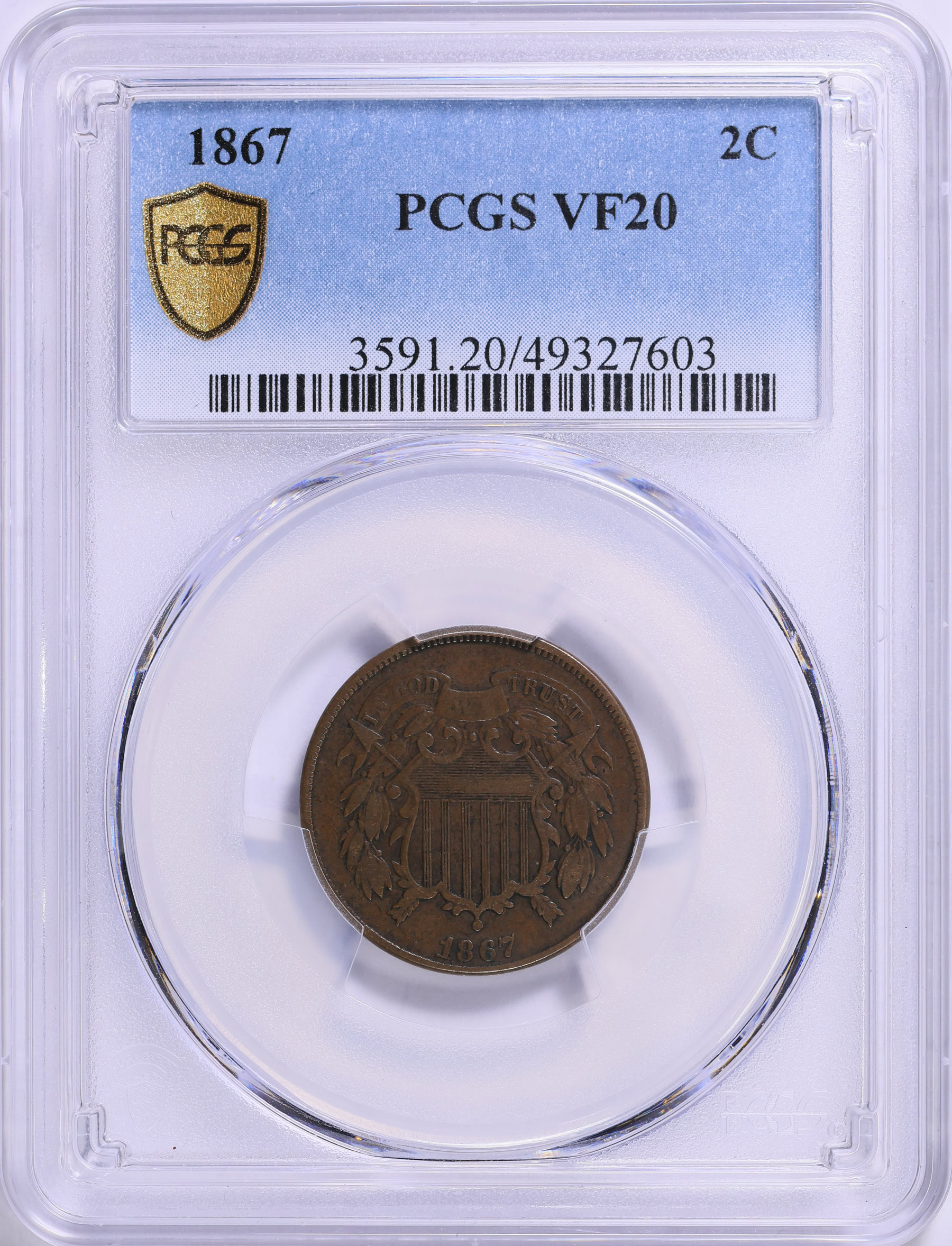 1867 Two-Cent Piece PCGS VF-20 BN (Item 1842843) | GreatCollections Coin Auctions