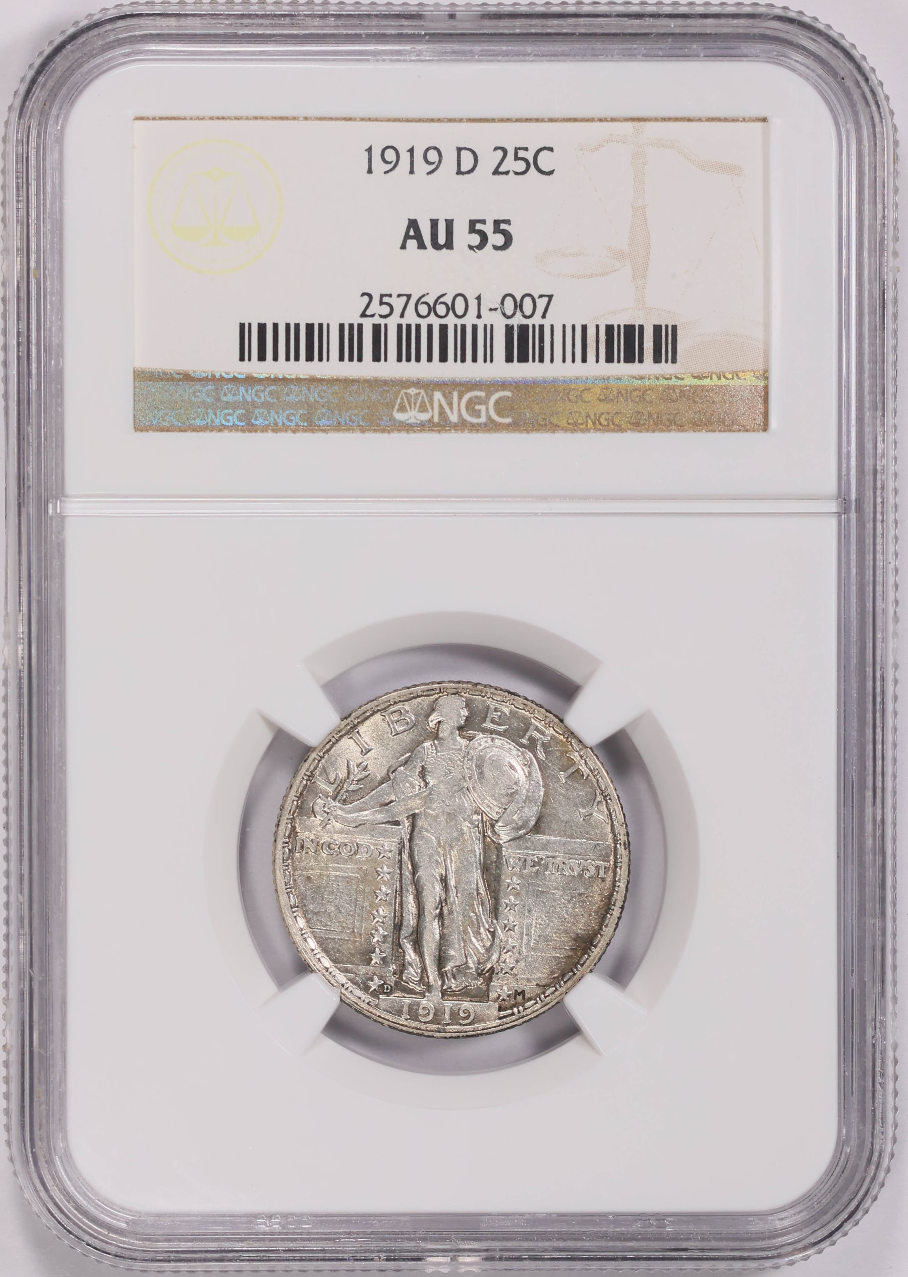 1919-D Standing Liberty Quarter NGC AU-55 (Item 1842951) | GreatCollections Coin Auctions