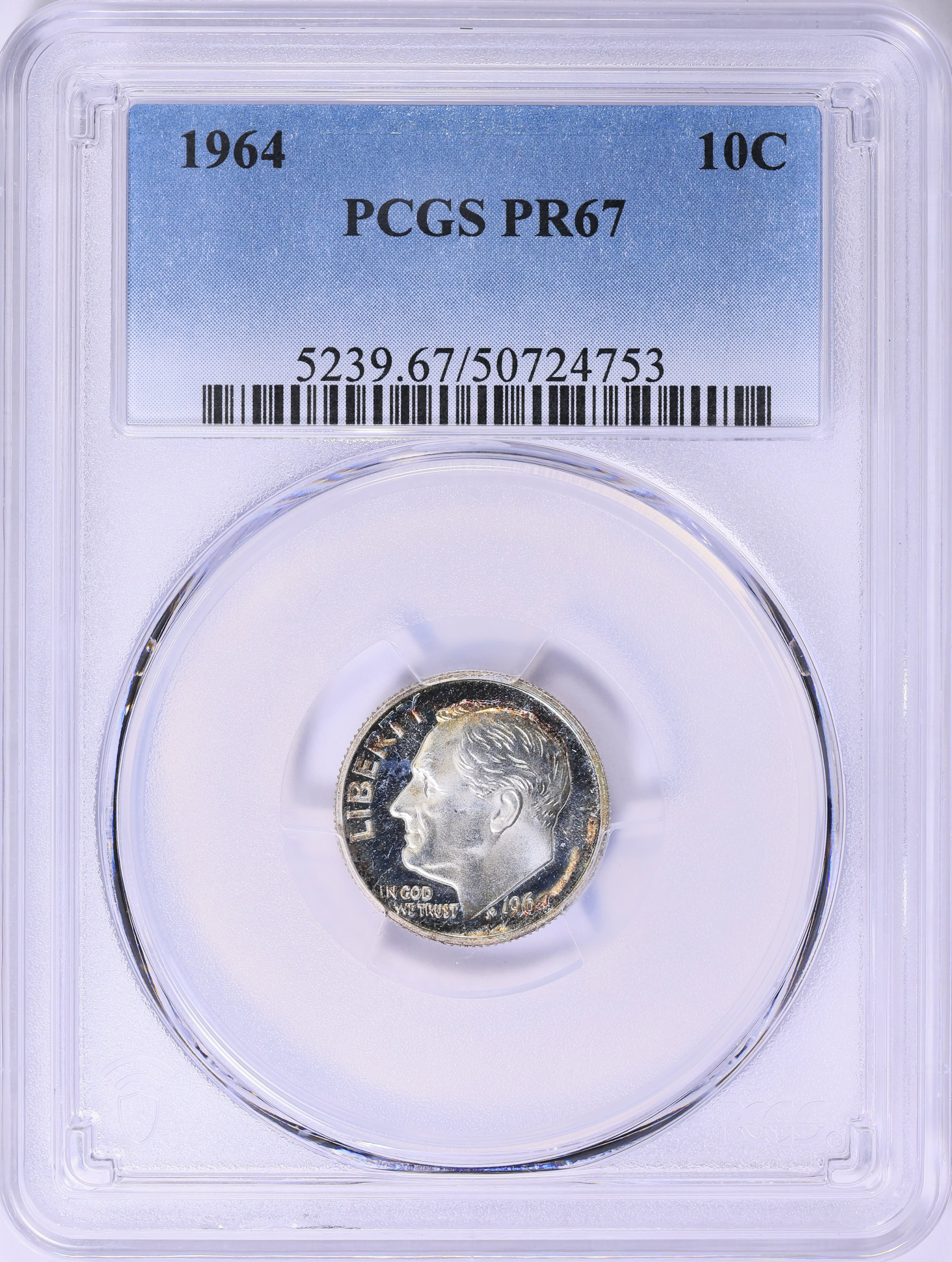 1964 Roosevelt Dime PCGS Proof-67 (Toned) (Item 1842970 ...