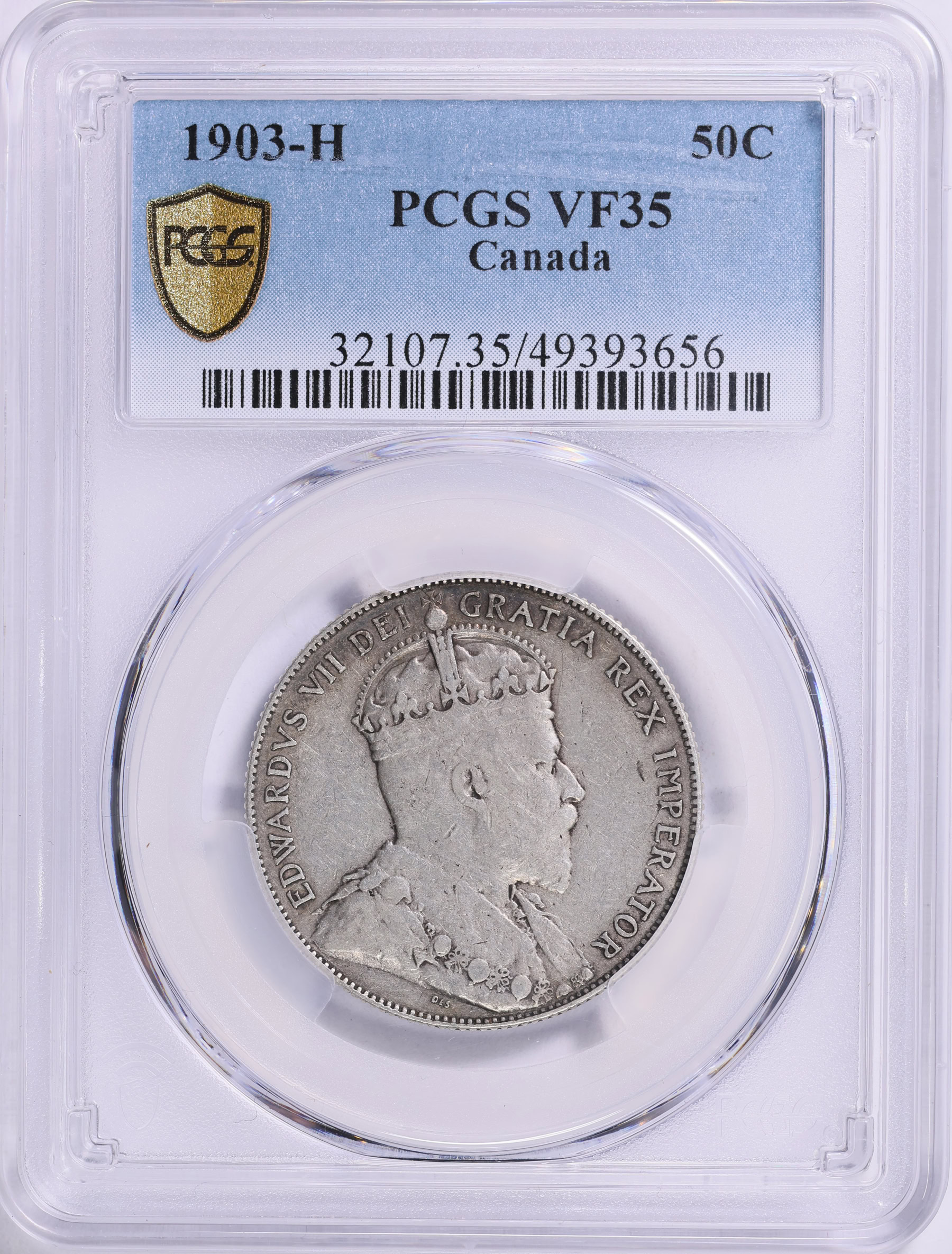 Canada 1903-H Silver 50 Cents KM-12 PCGS VF-35 (Item 1843260) | GreatCollections Coin Auctions