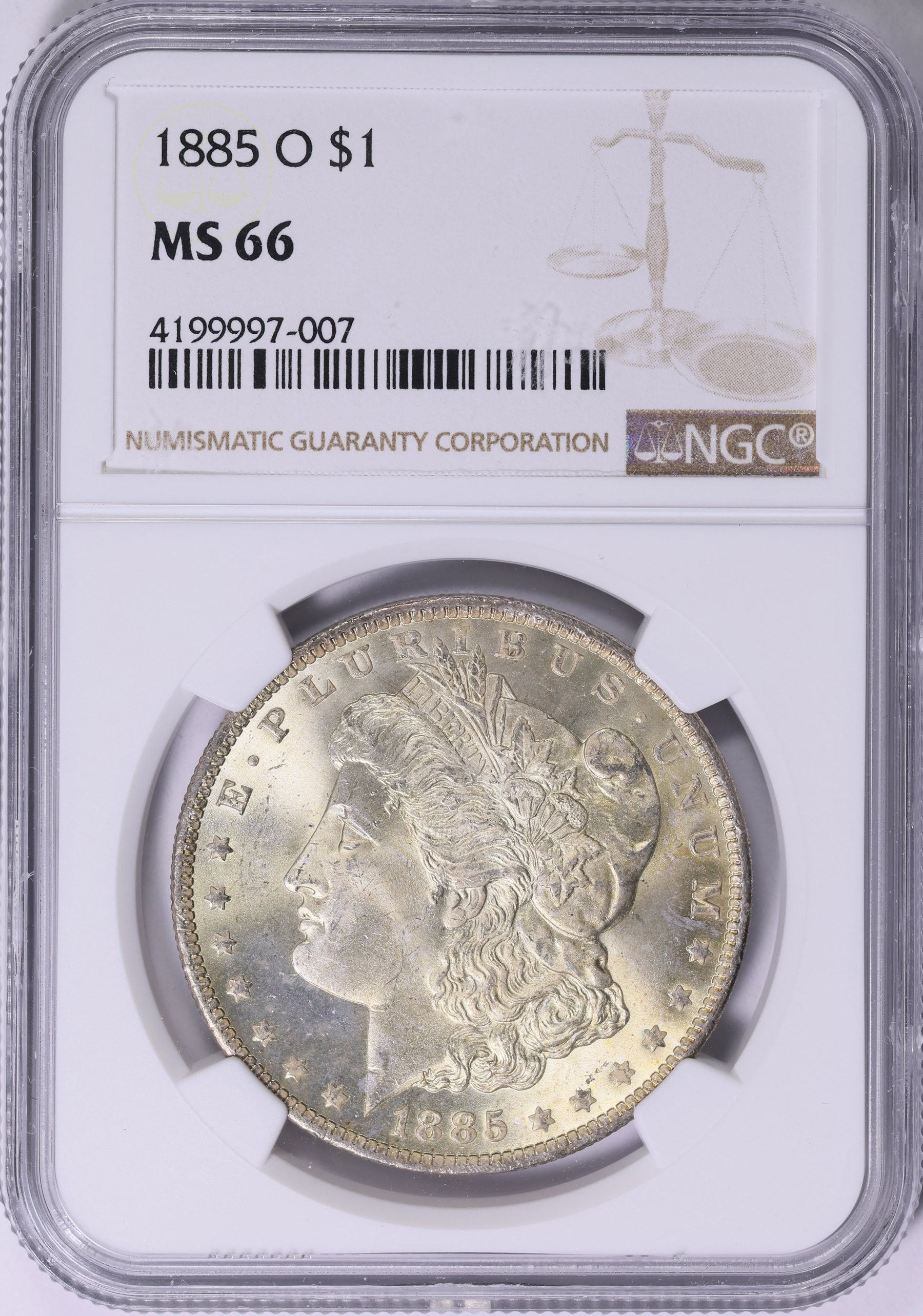 1885-O Morgan Silver Dollar NGC MS-66 (Item 1843291) | GreatCollections Coin Auctions