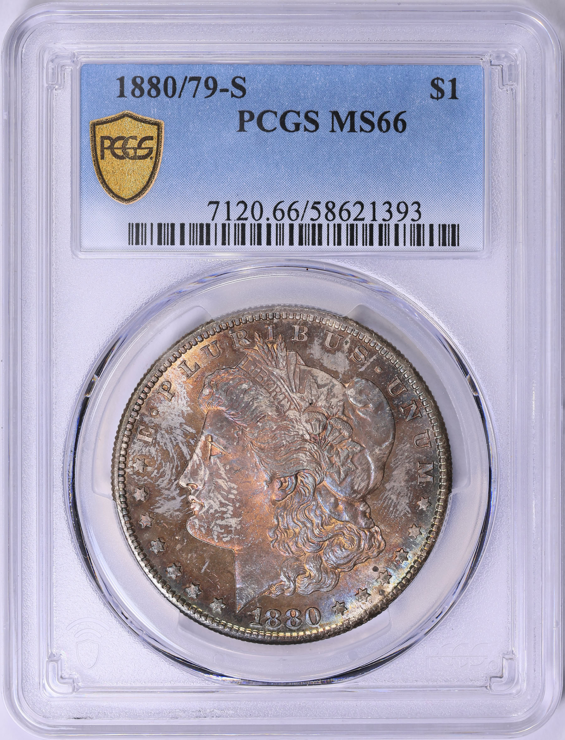 1880/79-S Morgan Silver Dollar PCGS MS-66 (Toned) (Item 1843417 ...