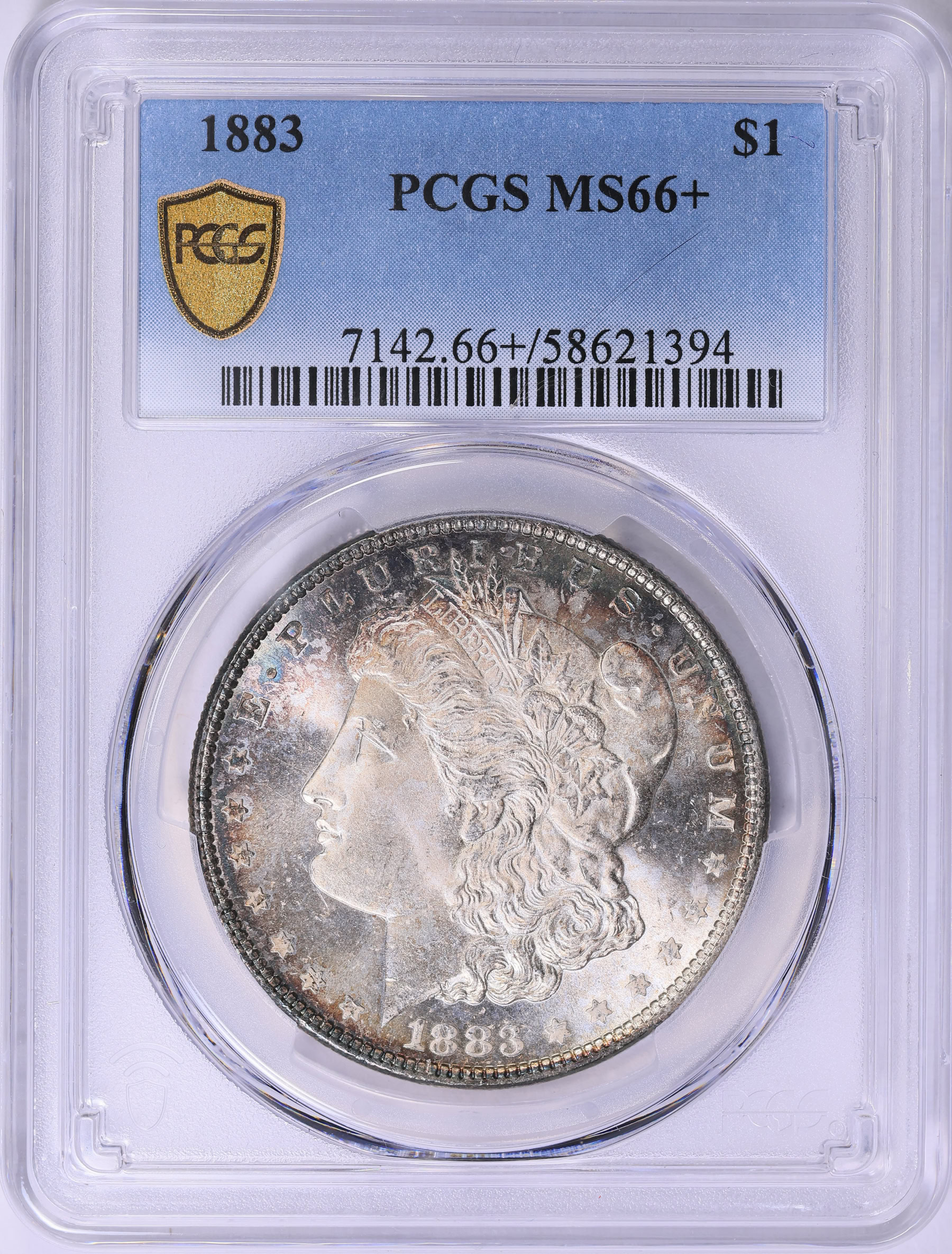 1883 Morgan Silver Dollar PCGS MS-66+ (Toned) (Item 1843418) | GreatCollections Coin Auctions
