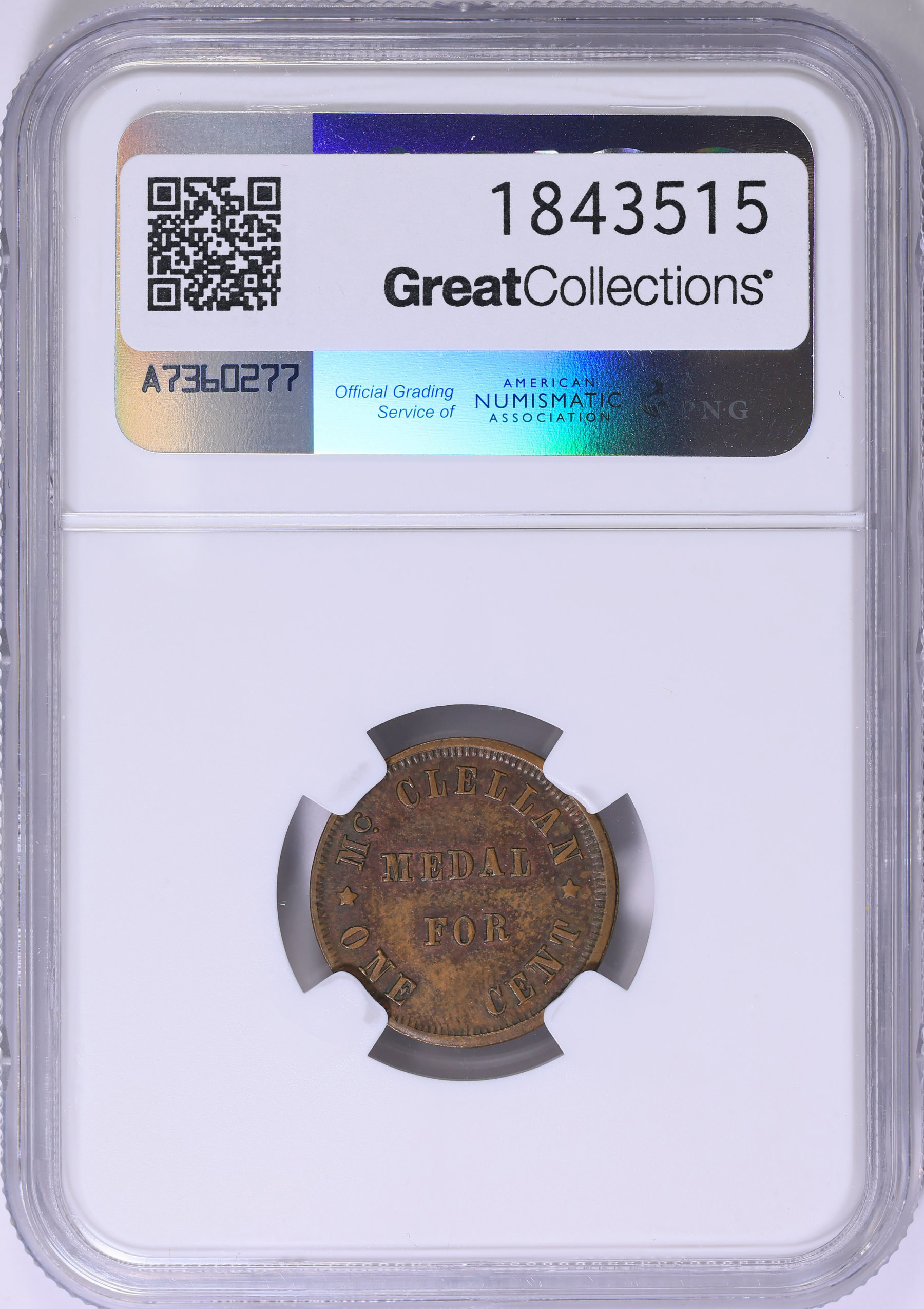 1863 Little Mack Civil War Token F-140/394a NGC MS-62 BN (Item 1843515 ...