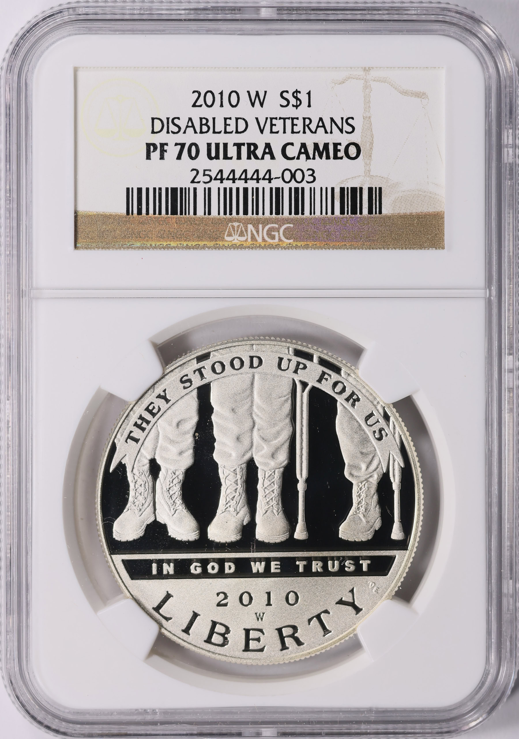 2010-W American Veterans Disabled for Life Silver Dollar NGC Proof-70 ...