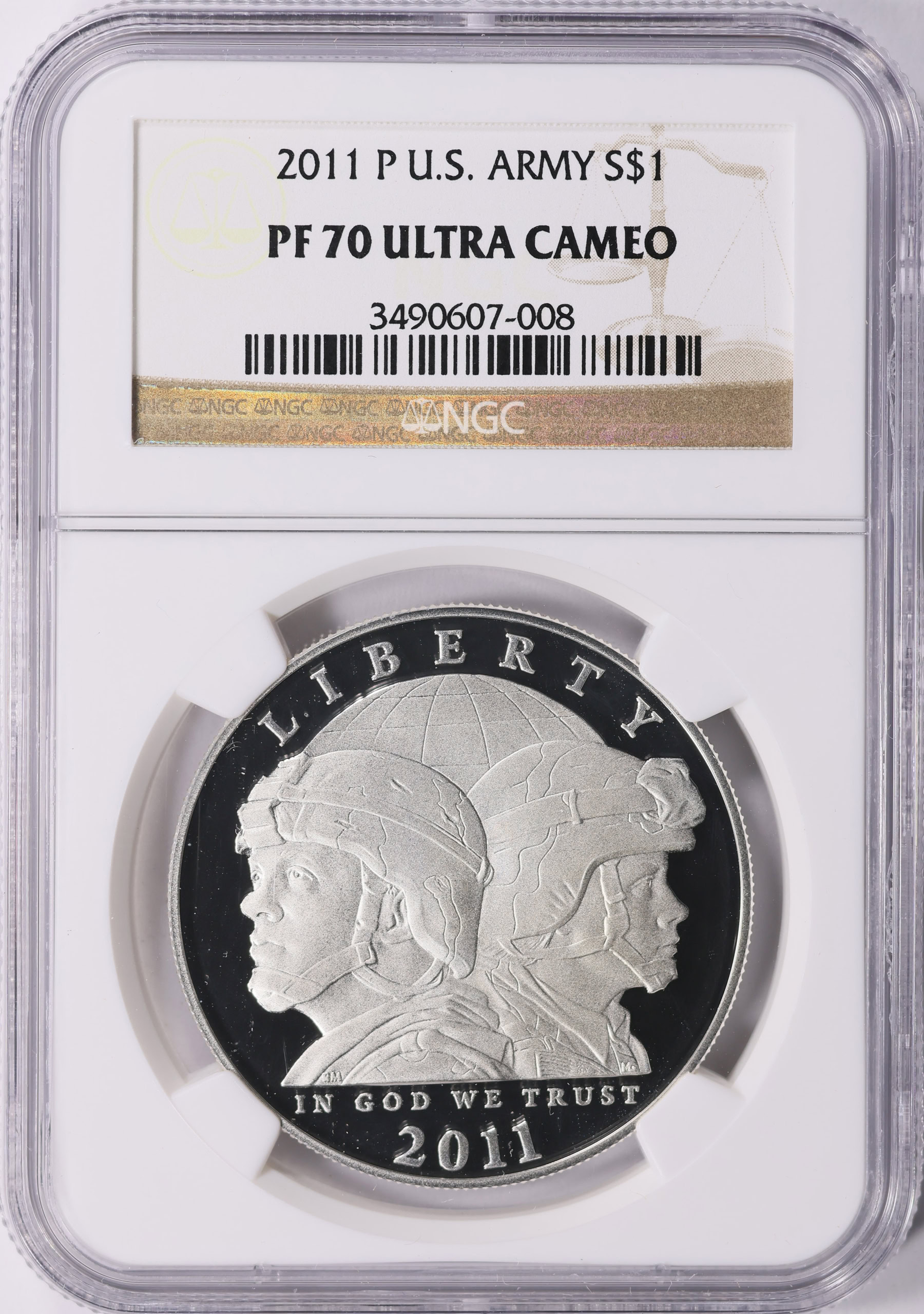 2011-P United States Army Silver Dollar NGC Proof-70 UC (Item 1843552 ...