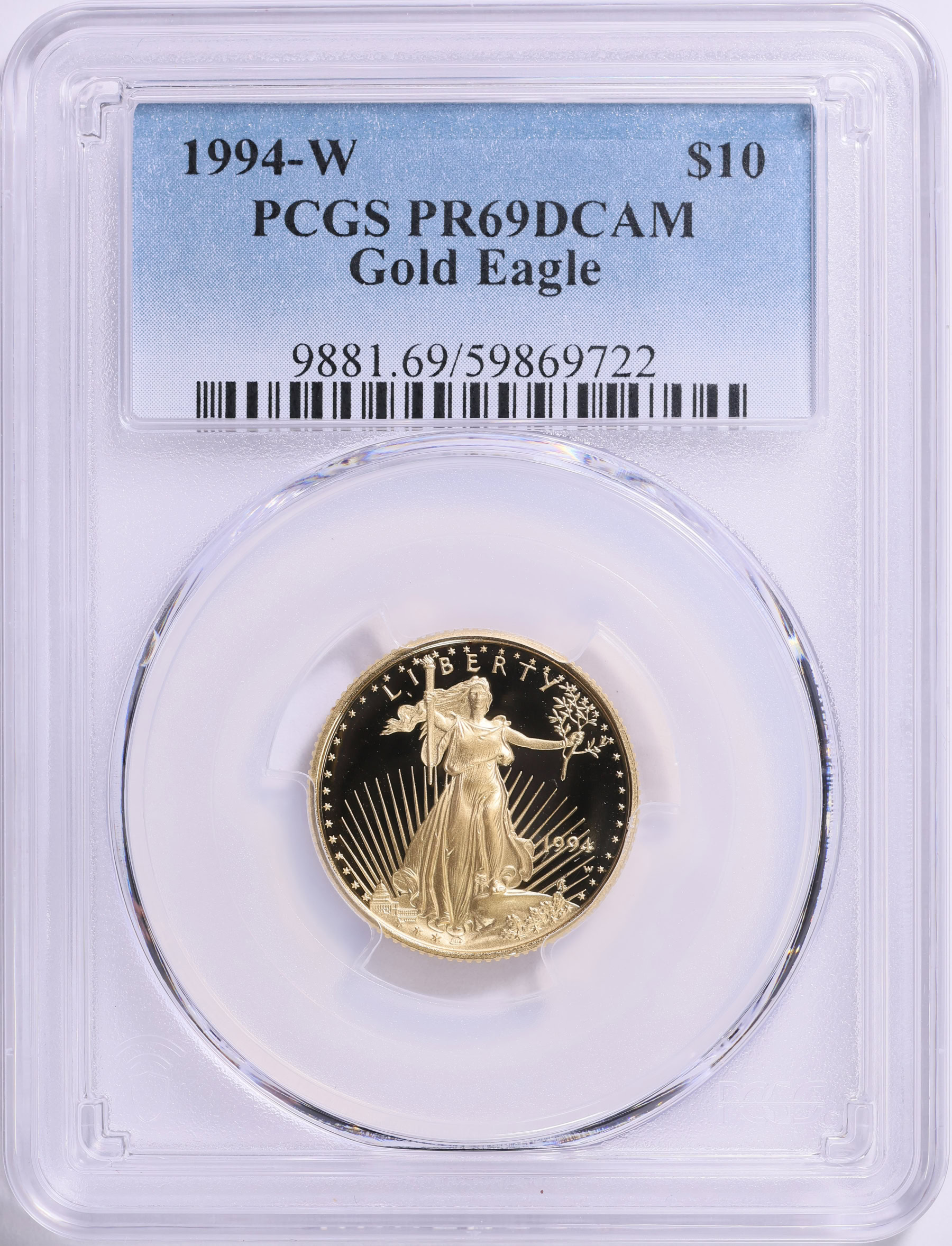 1994-W $10 Quarter-Ounce Gold American Eagle PCGS Proof-69 DCAM (Item ...