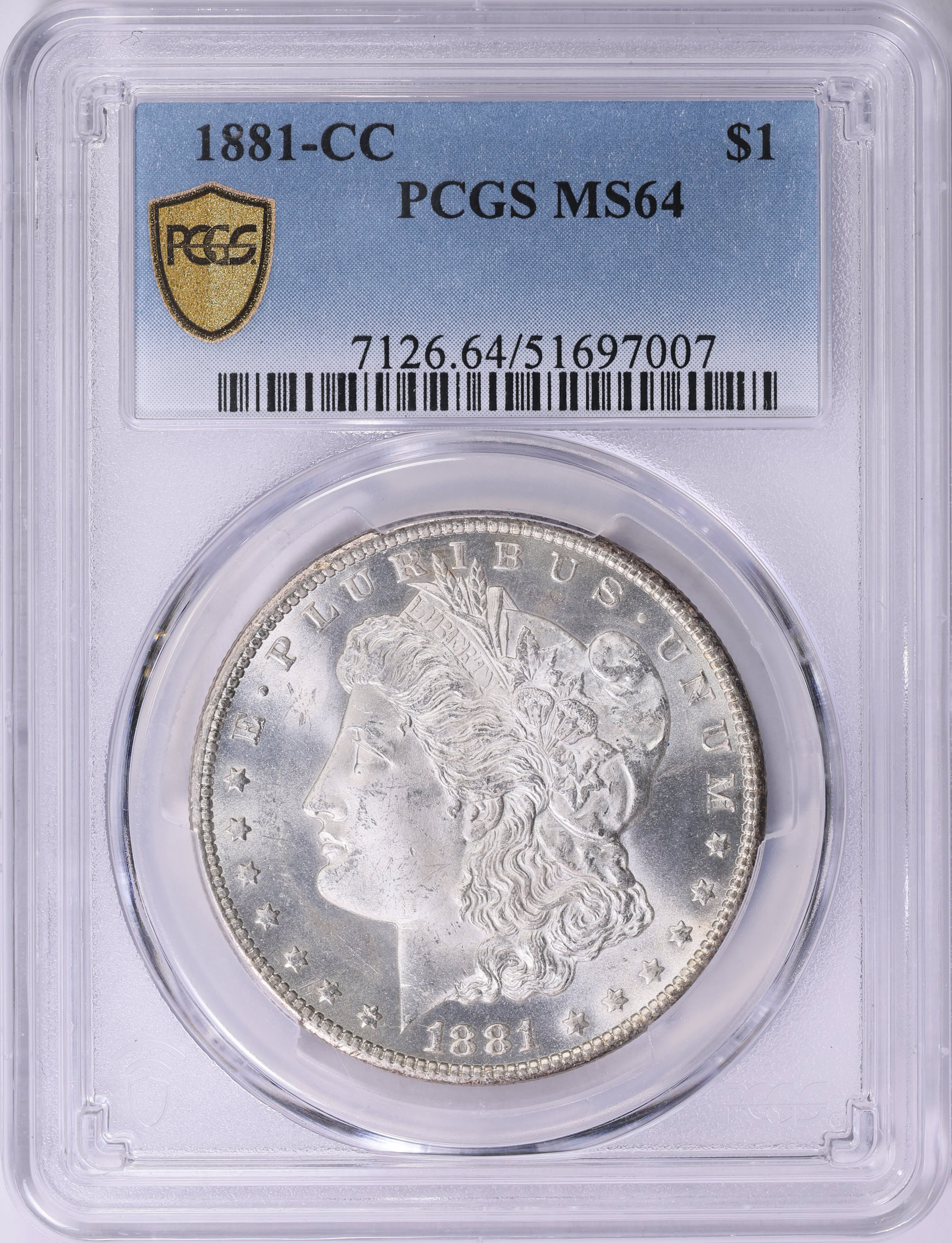 1881-CC Morgan Silver Dollar PCGS MS-64 (Item 1843751) | GreatCollections Coin Auctions
