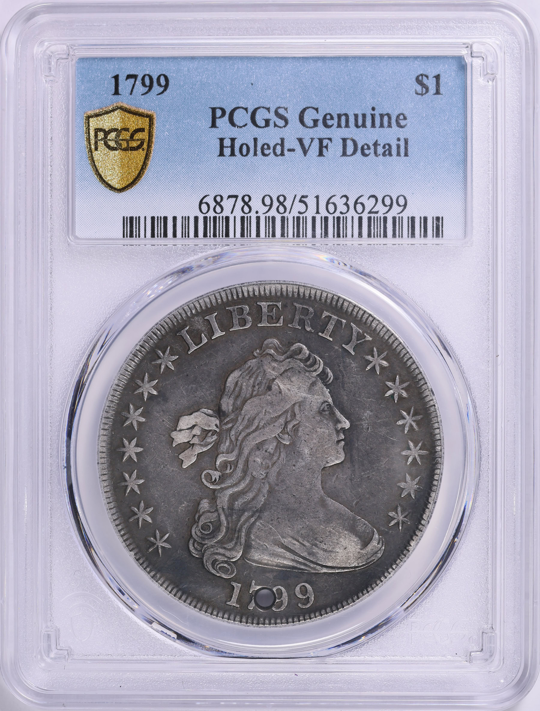 1799 Draped Bust Silver Dollar PCGS Genuine VF Details (Item 1843771 ...