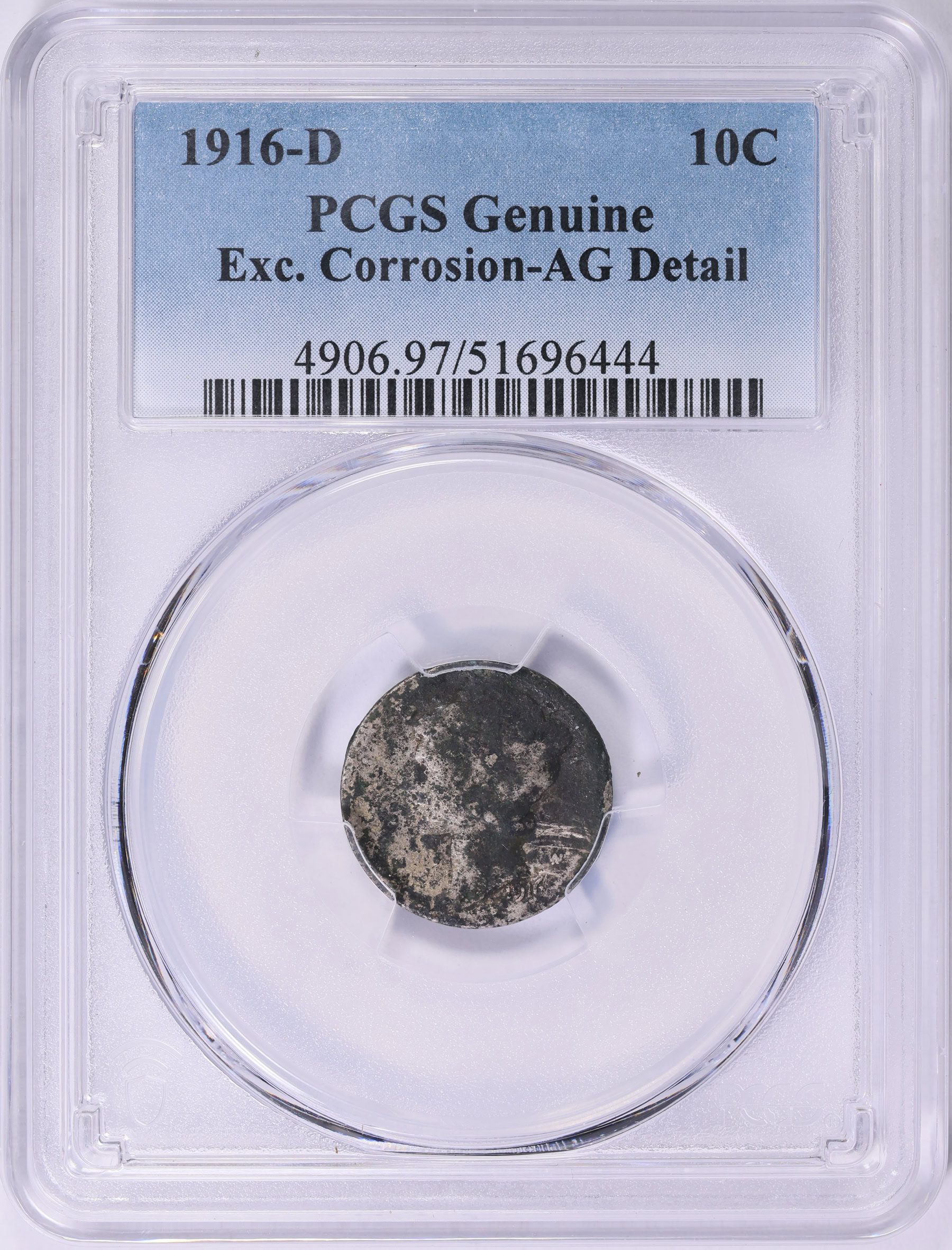1916-D Mercury Dime PCGS Genuine AG Details (Item 1843781) | GreatCollections Coin Auctions