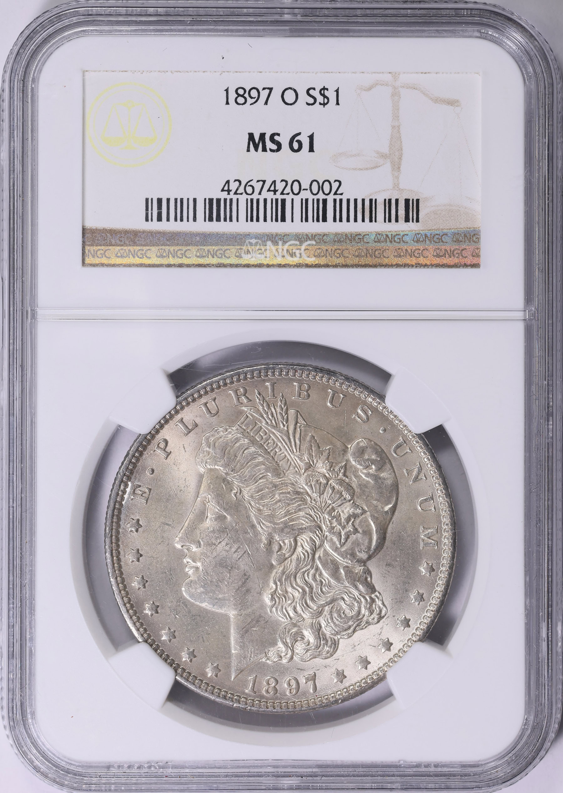 1897-O Morgan Silver Dollar NGC MS-61 (Item 1843820) | GreatCollections Coin Auctions