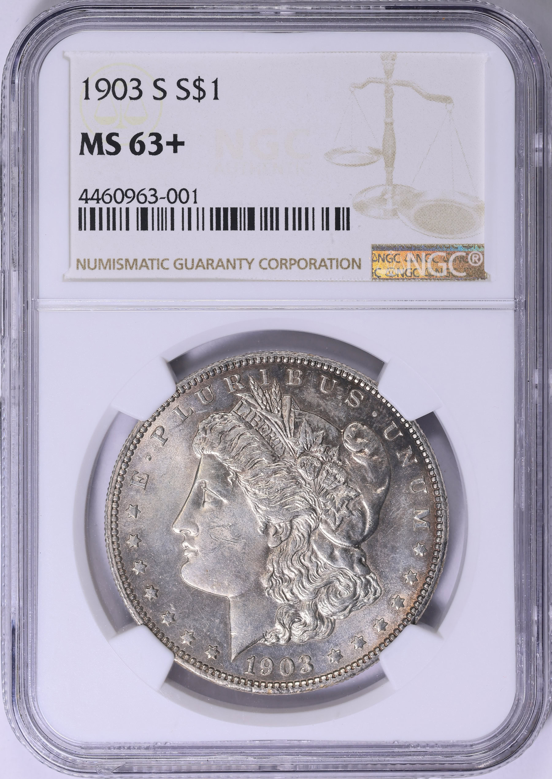 1903-S Morgan Silver Dollar NGC MS-63+ (Item 1843828) | GreatCollections Coin Auctions