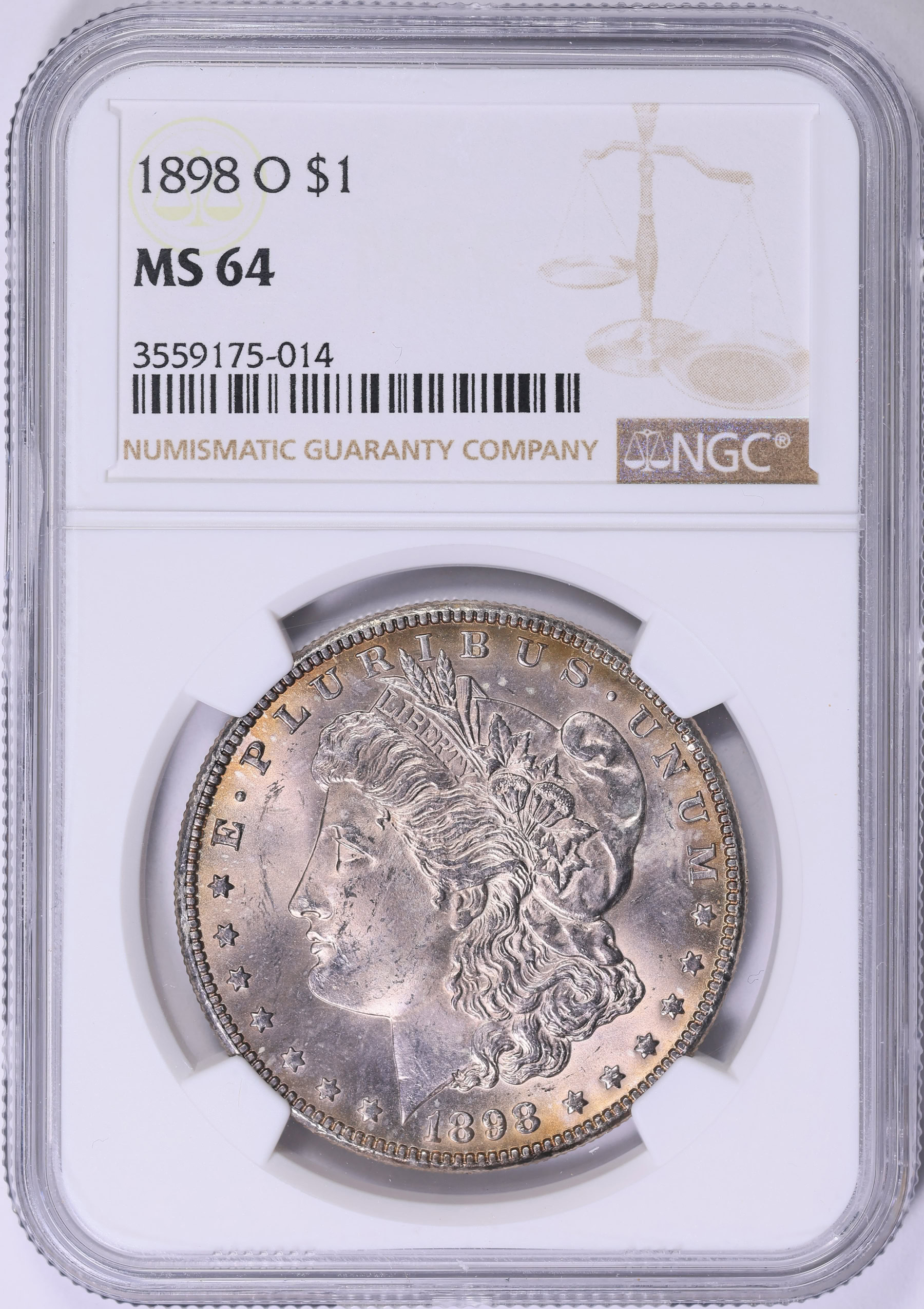1898-O Morgan Silver Dollar NGC MS-64 (Toned) (Item 1843851) | GreatCollections Coin Auctions
