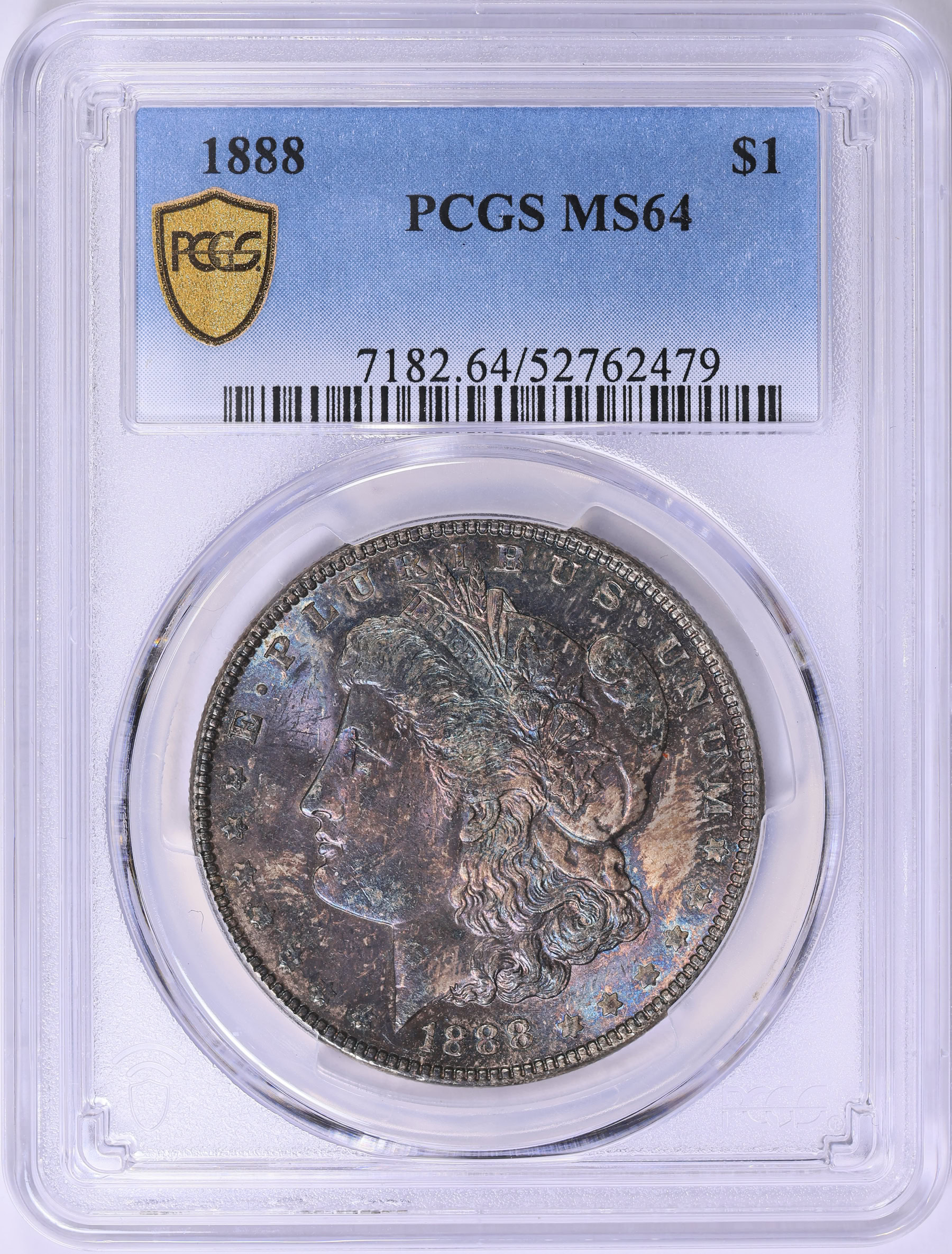 1888 Morgan Silver Dollar PCGS MS-64 (Toned) (Item 1843857) | GreatCollections Coin Auctions