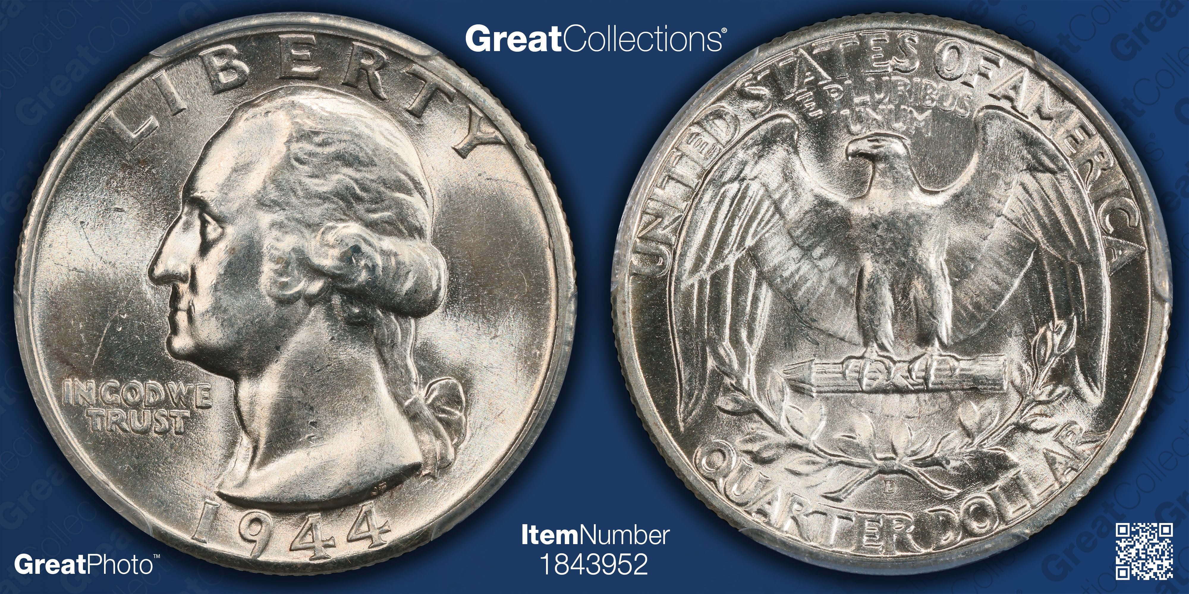 1944-D Washington Quarter Doubled Die Obverse FS-101 PCGS MS-63 (Item ...