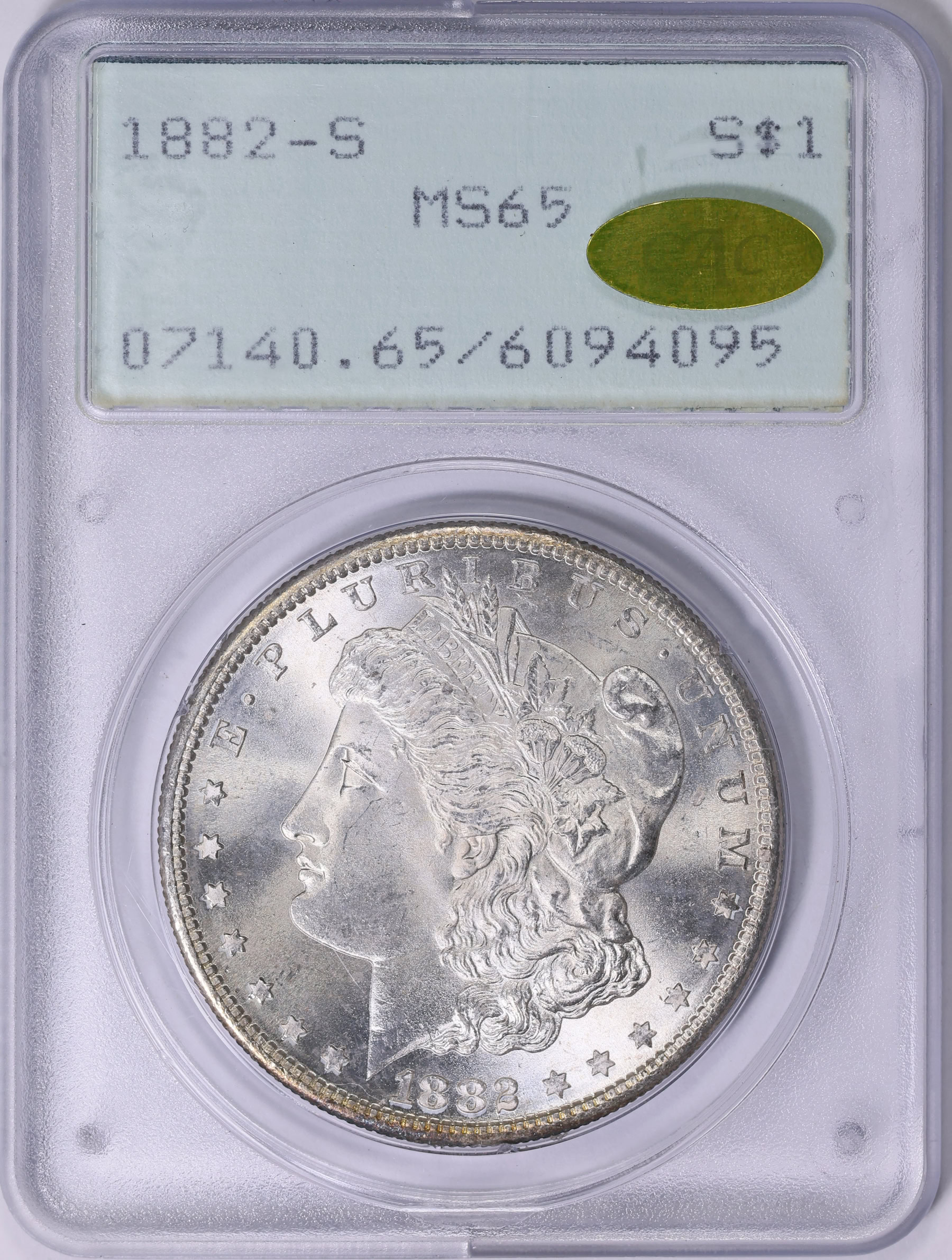 1882-S Morgan Silver Dollar PCGS MS-65 (CAC Gold) OGH (1st Gen) (Item 1843998 ...