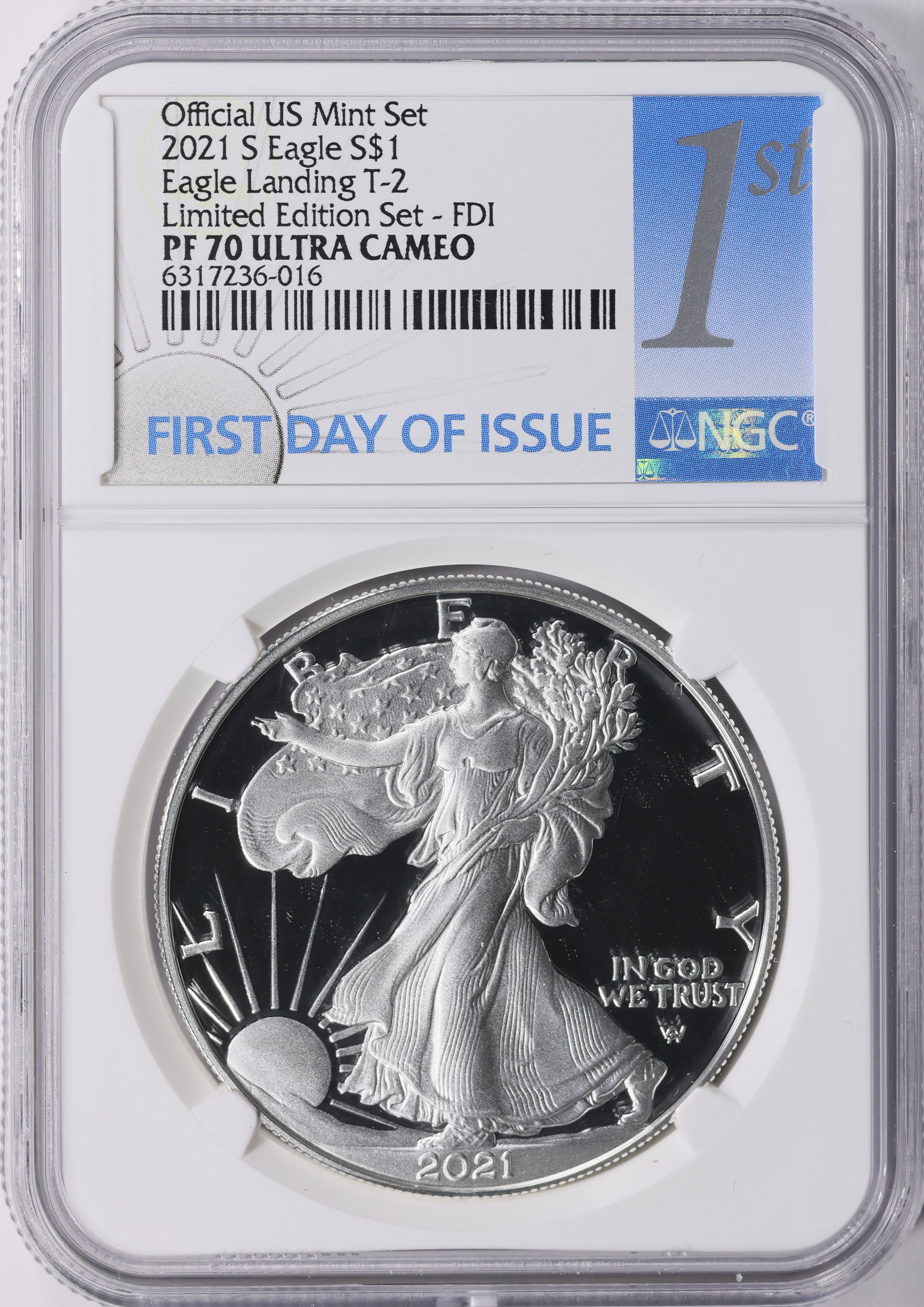 2021-S $1 Silver Eagle Type 2 First Day of Issue NGC Proof-70 UC (Item 1844054 ...