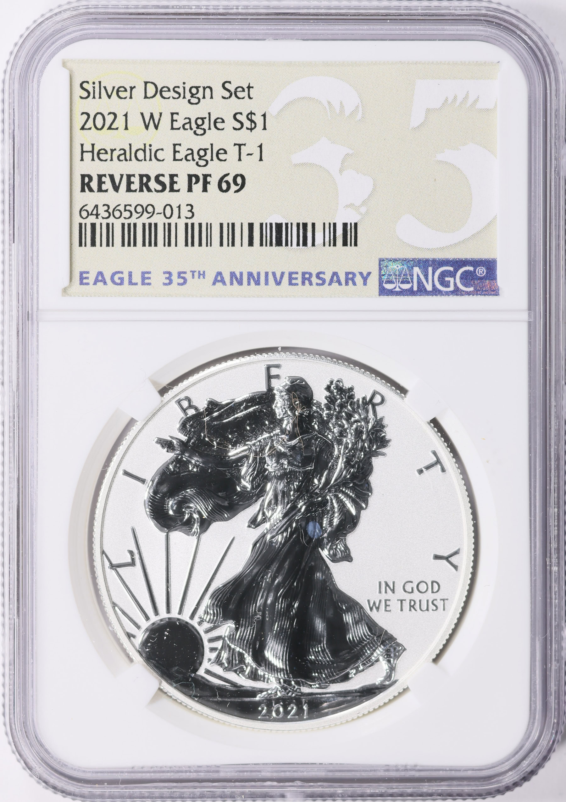 2021-W $1 Silver Eagle Reverse Proof Type 1 NGC Proof-69 (Item 1844072) | GreatCollections Coin ...