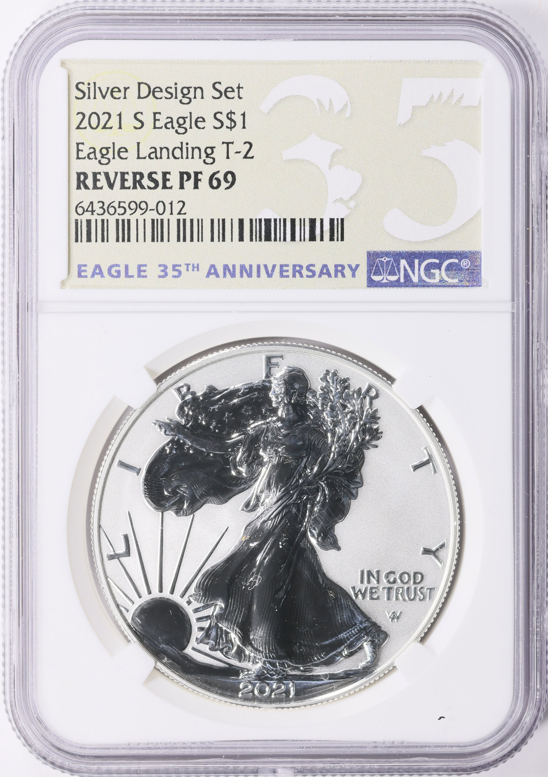 2021-S $1 Silver Eagle Reverse Proof Type 2 Designer Edition NGC Proof-69 (Item 1844073 ...