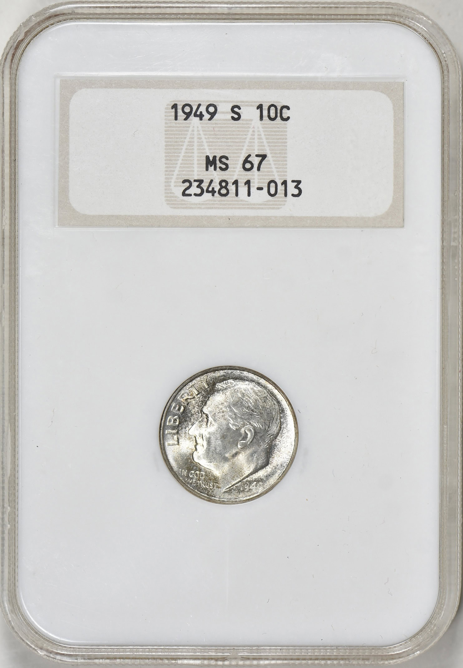 1949-S Roosevelt Dime NGC MS-67 OH (Toned) (Item 1844095 ...