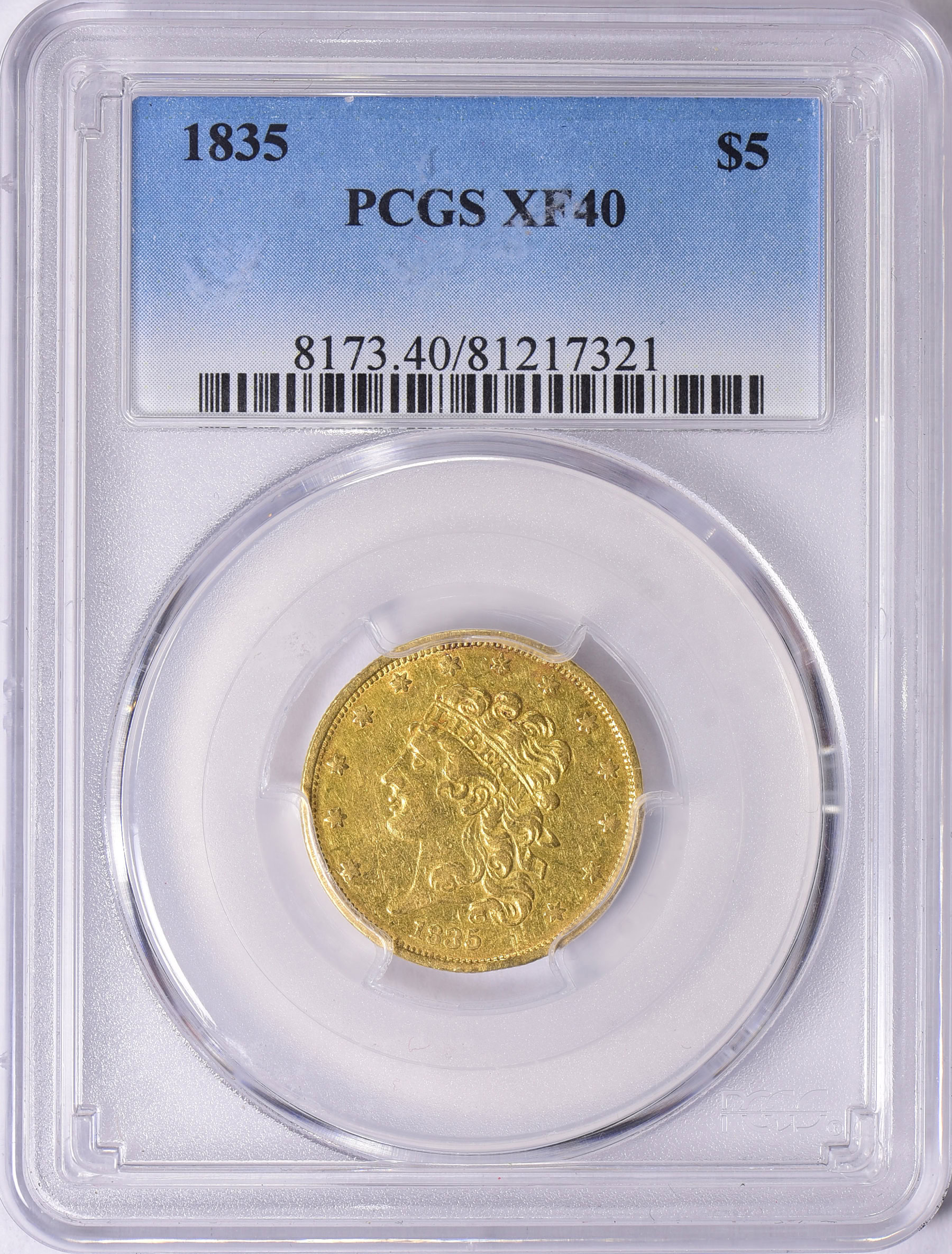 1835 Classic Head Gold Half Eagle PCGS XF-40 (Item 1844154 ...