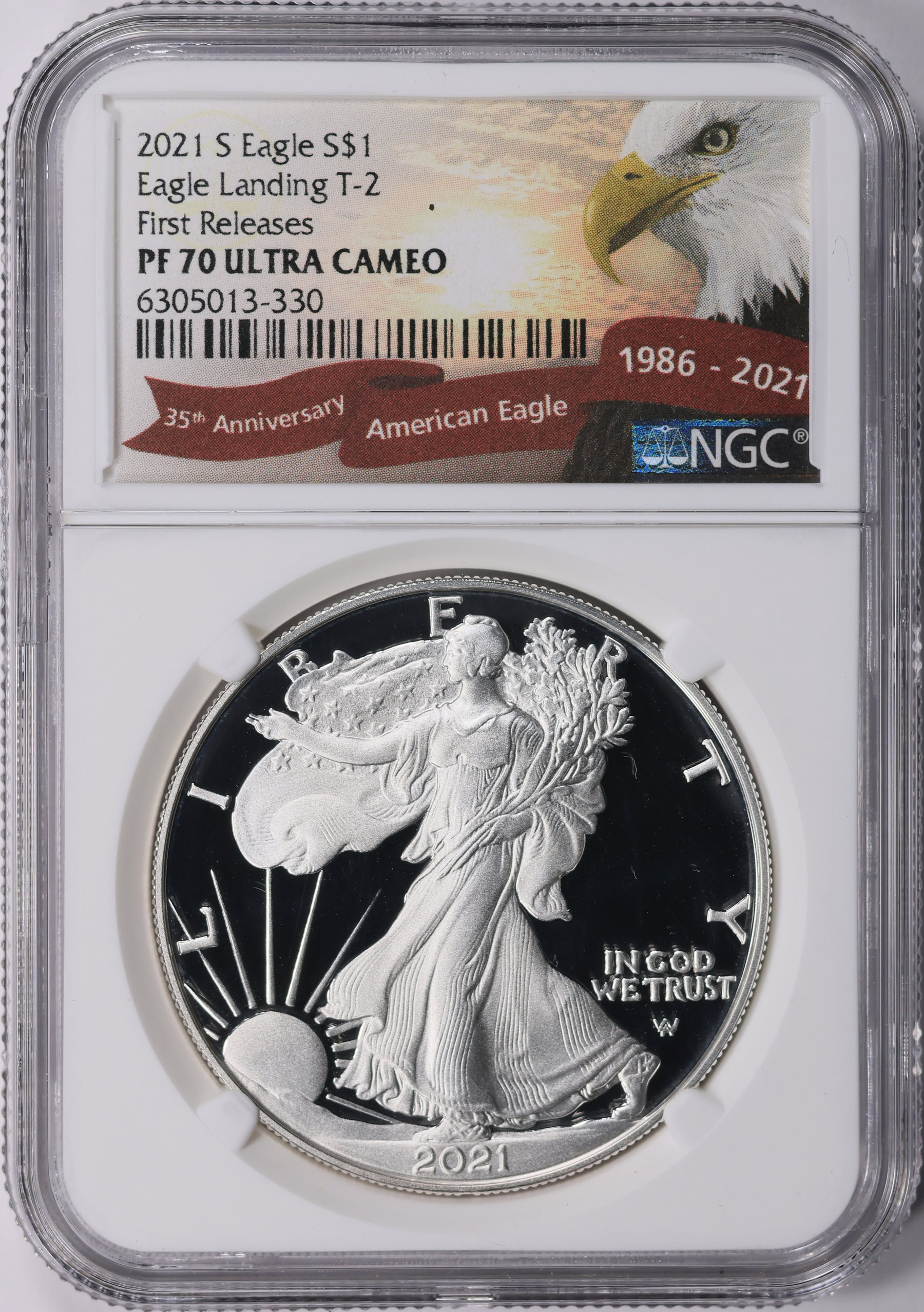 2021-S $1 Silver Eagle Type 2 First Releases NGC Proof-70 UC (Eagle Label) (Item 1844171 ...
