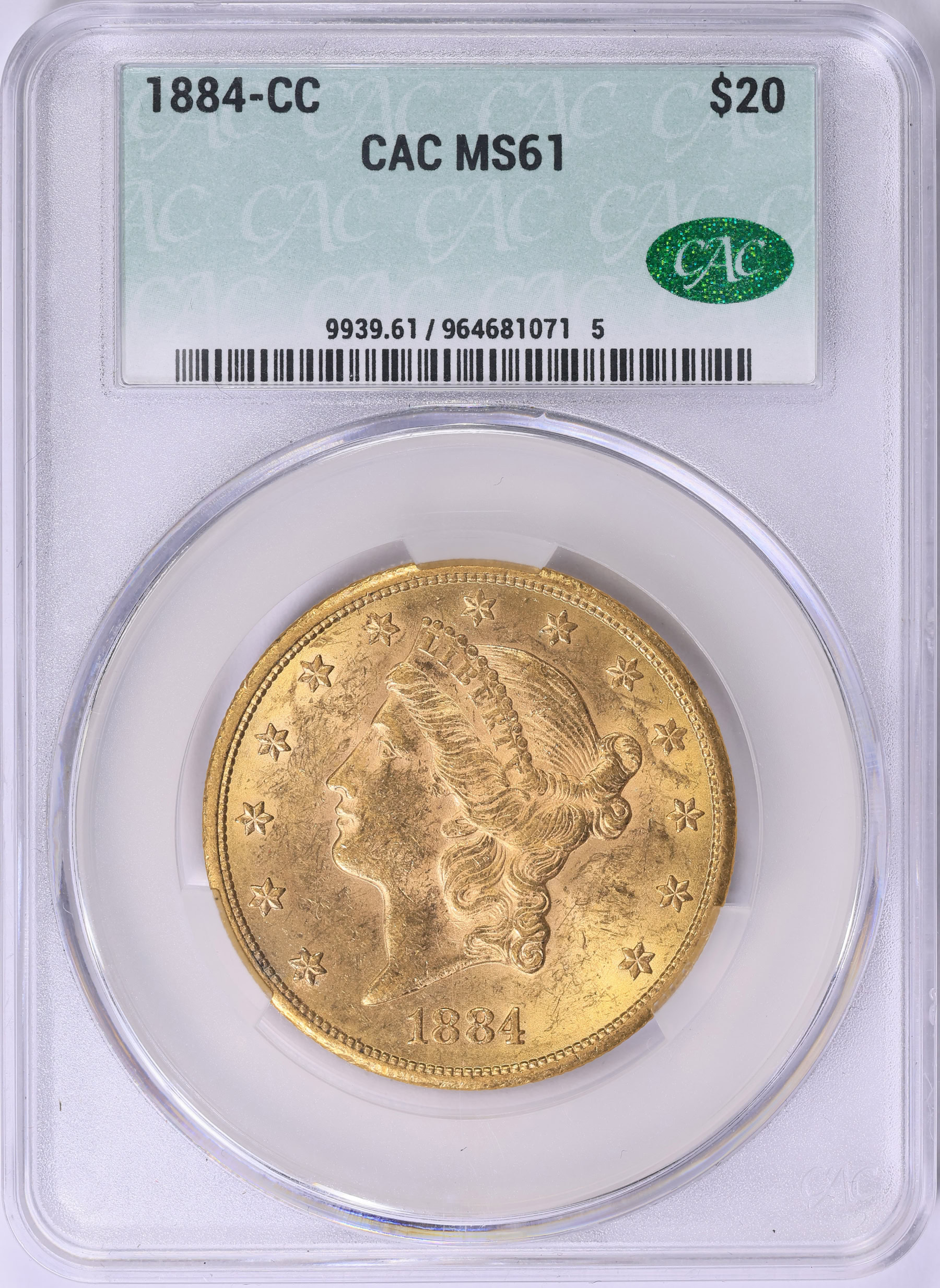 1884-CC Liberty Gold Double Eagle CACG MS-61 (Item 1844361) | GreatCollections Coin Auctions