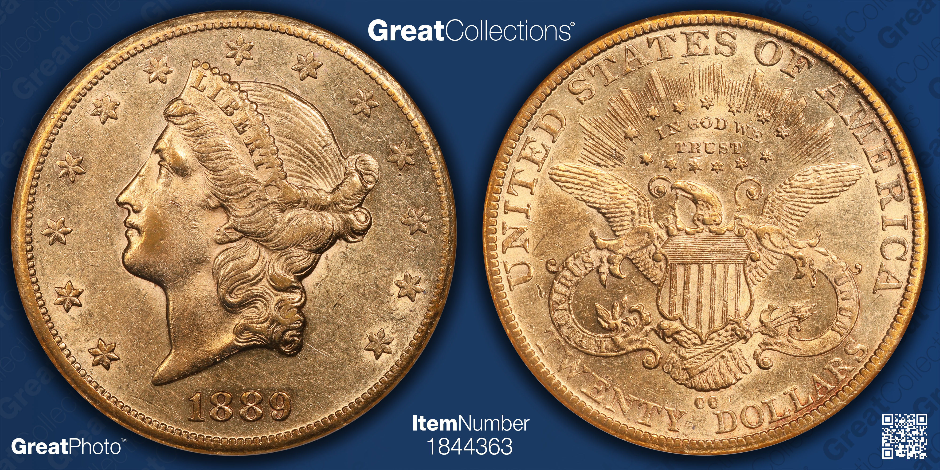 1889-CC Liberty Gold Double Eagle NGC AU-55 (Item 1844363 ...