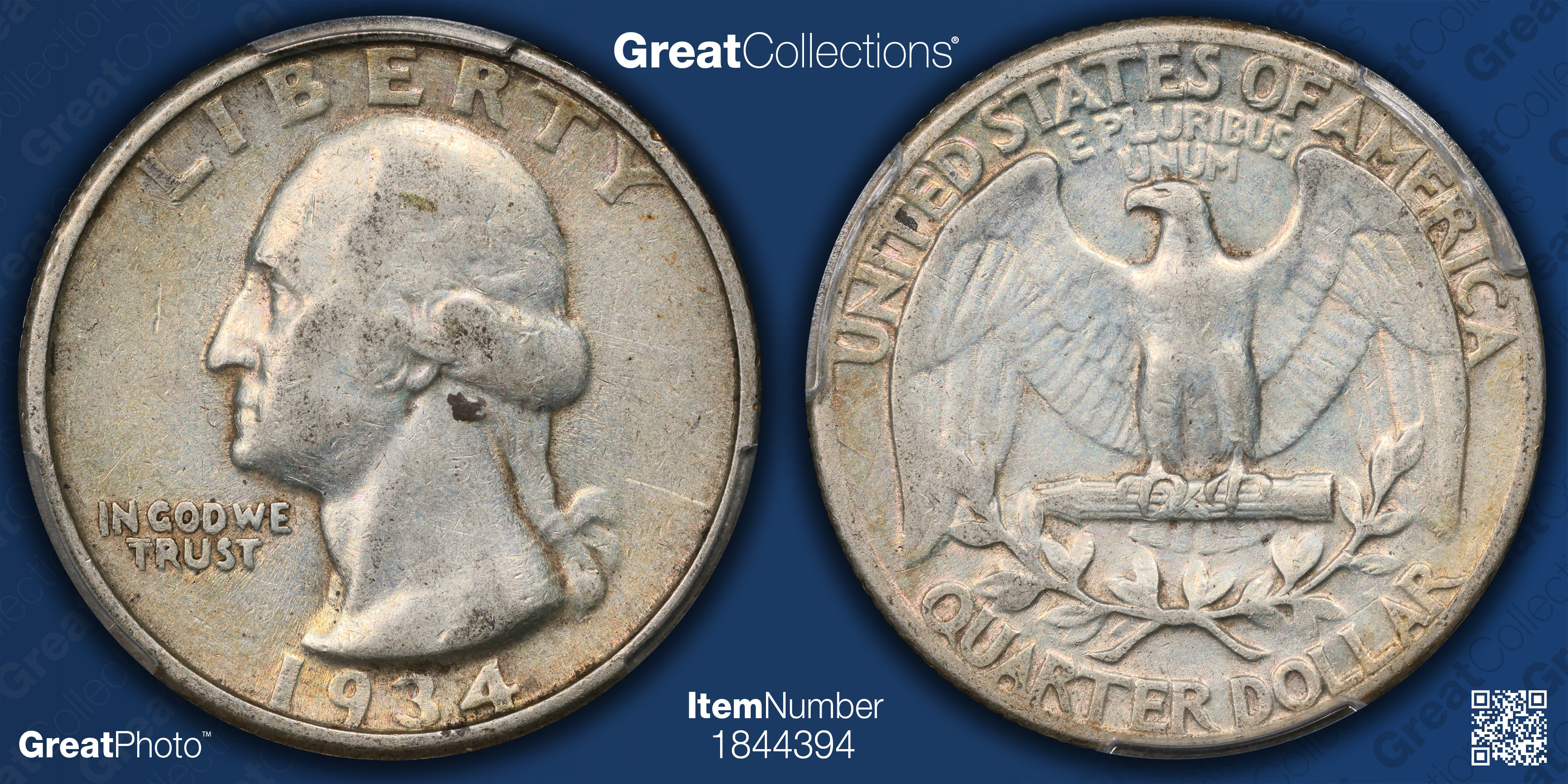 1934 Washington Quarter Doubled Die Obverse FS-101 PCGS XF-40 (Toned ...