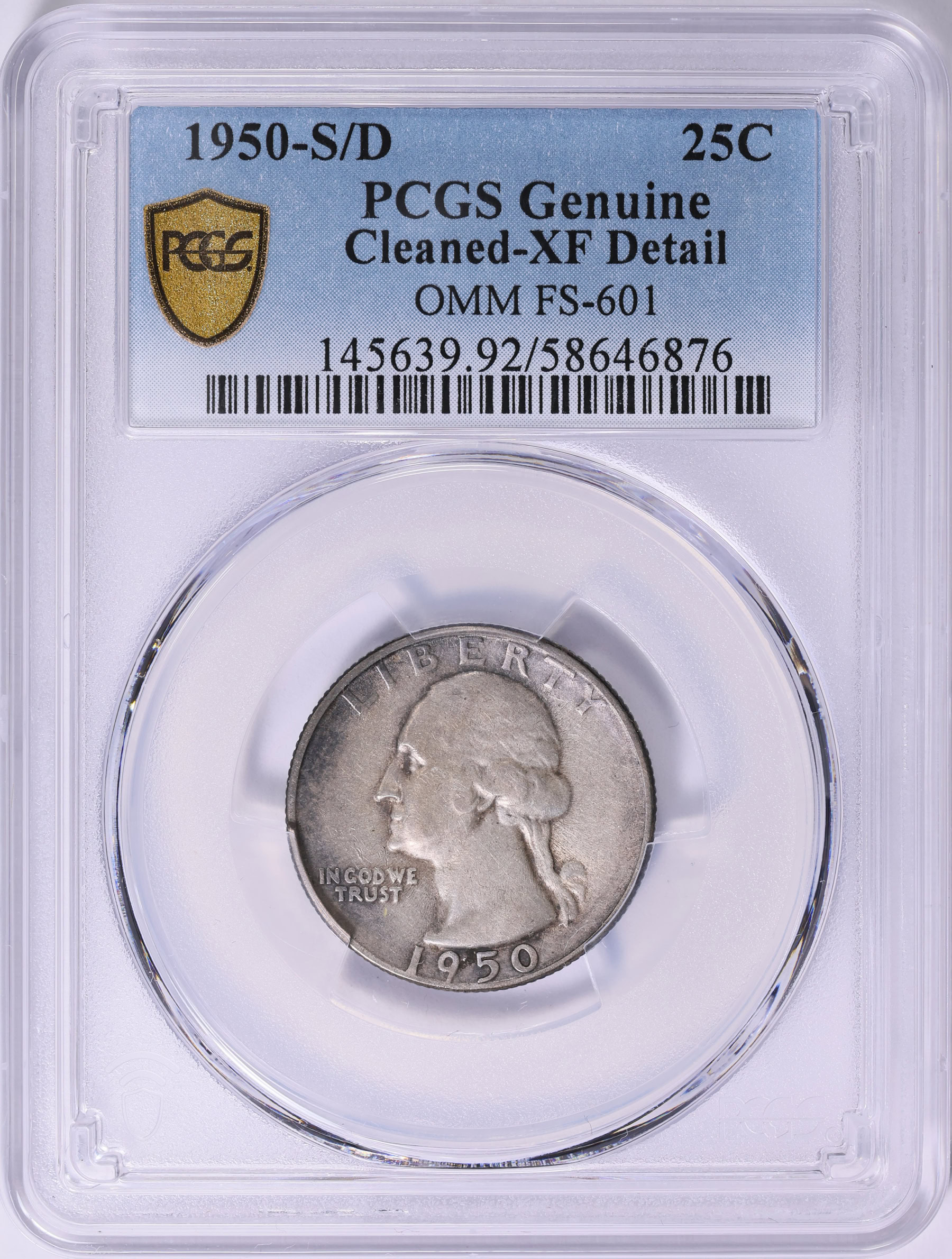 1950-S/D Washington Quarter Over Mintmark FS-601 PCGS Genuine XF Details (Item 1844397 ...