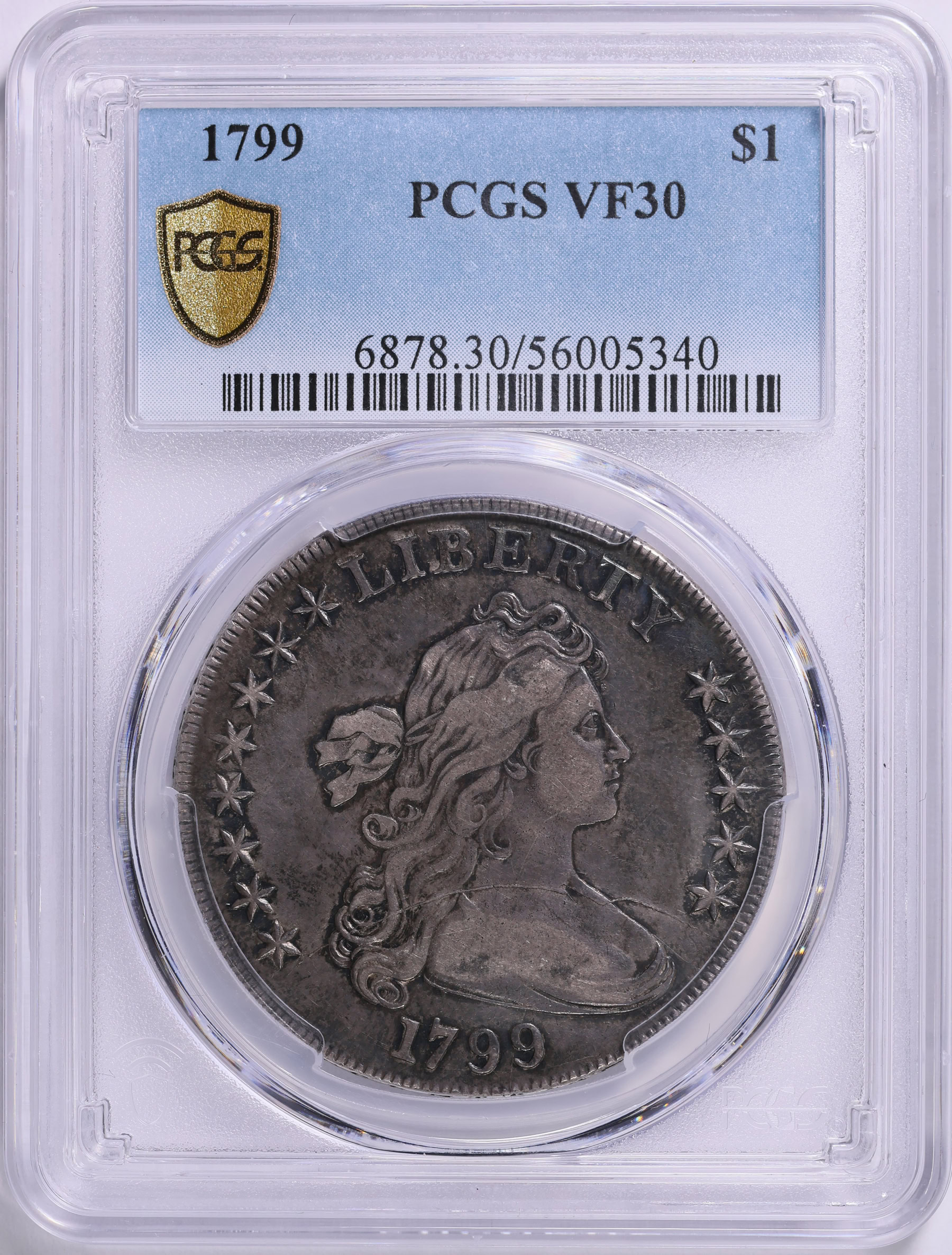 1799 Draped Bust Silver Dollar PCGS VF-30 (Toned) (Item 1844428) | GreatCollections Coin Auctions
