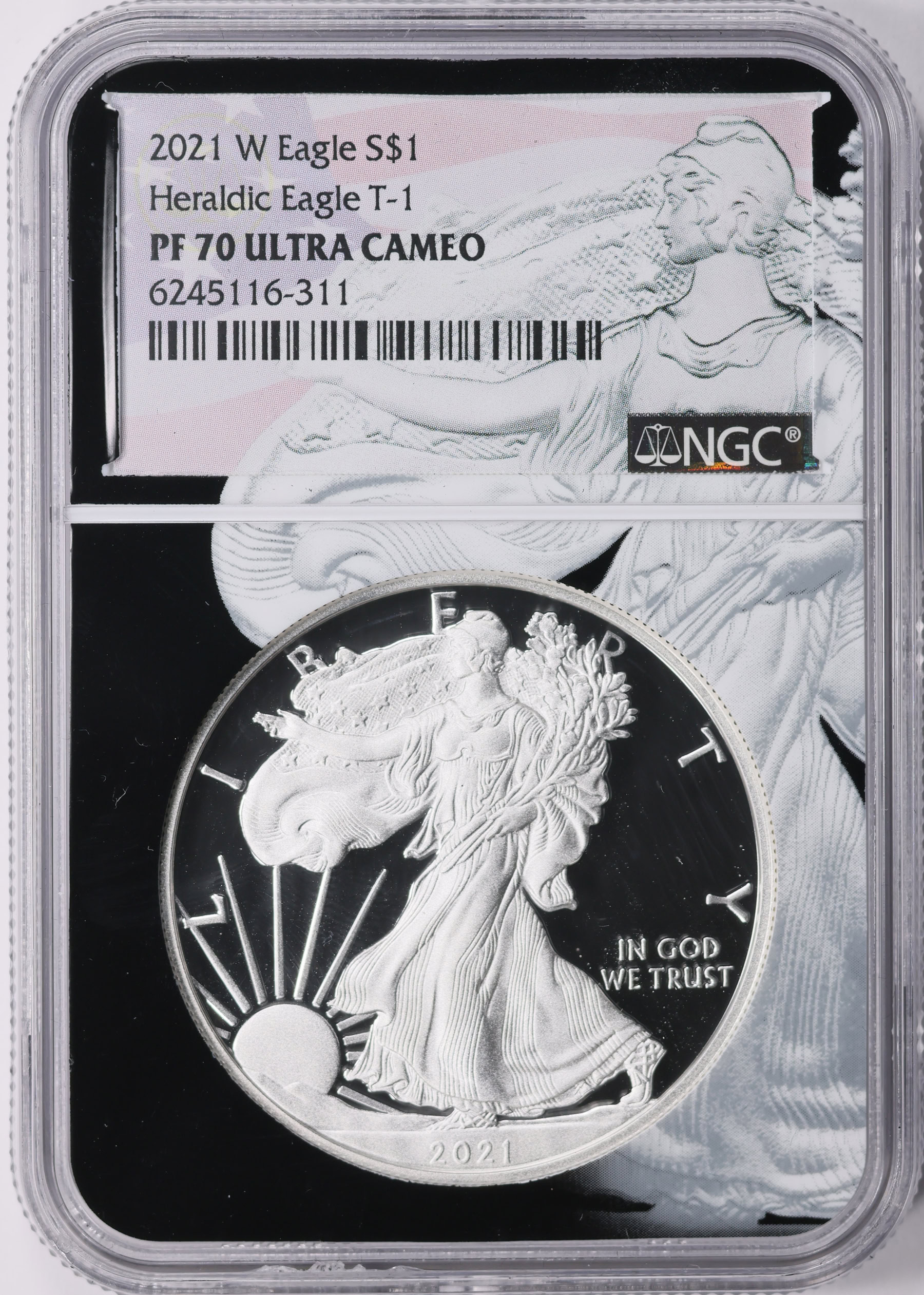 2021-W $1 Silver Eagle Type 1 NGC Proof-70 UC (Silver Eagle Frame ...