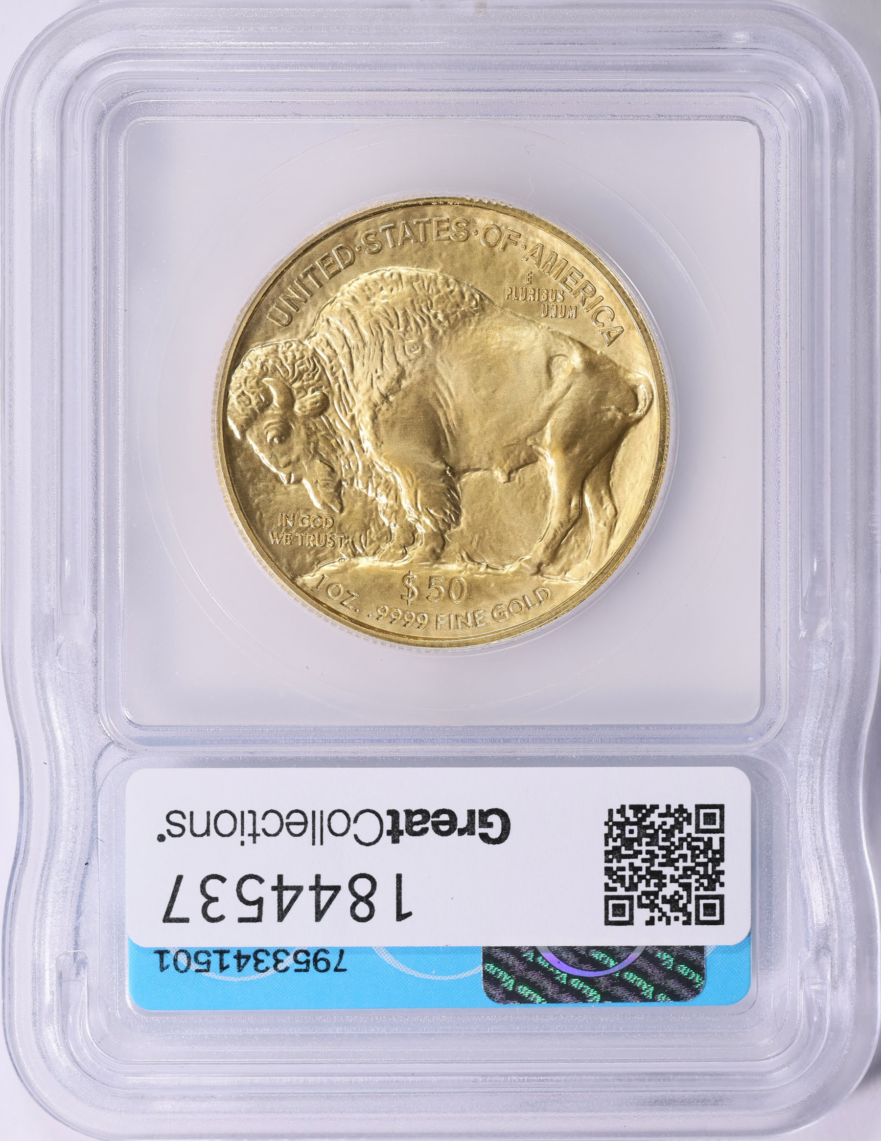 Mint Error 2018-W Gold $50 One-Ounce Gold American Buffalo Strike Through ICG MS-70 | ICG Cert ...