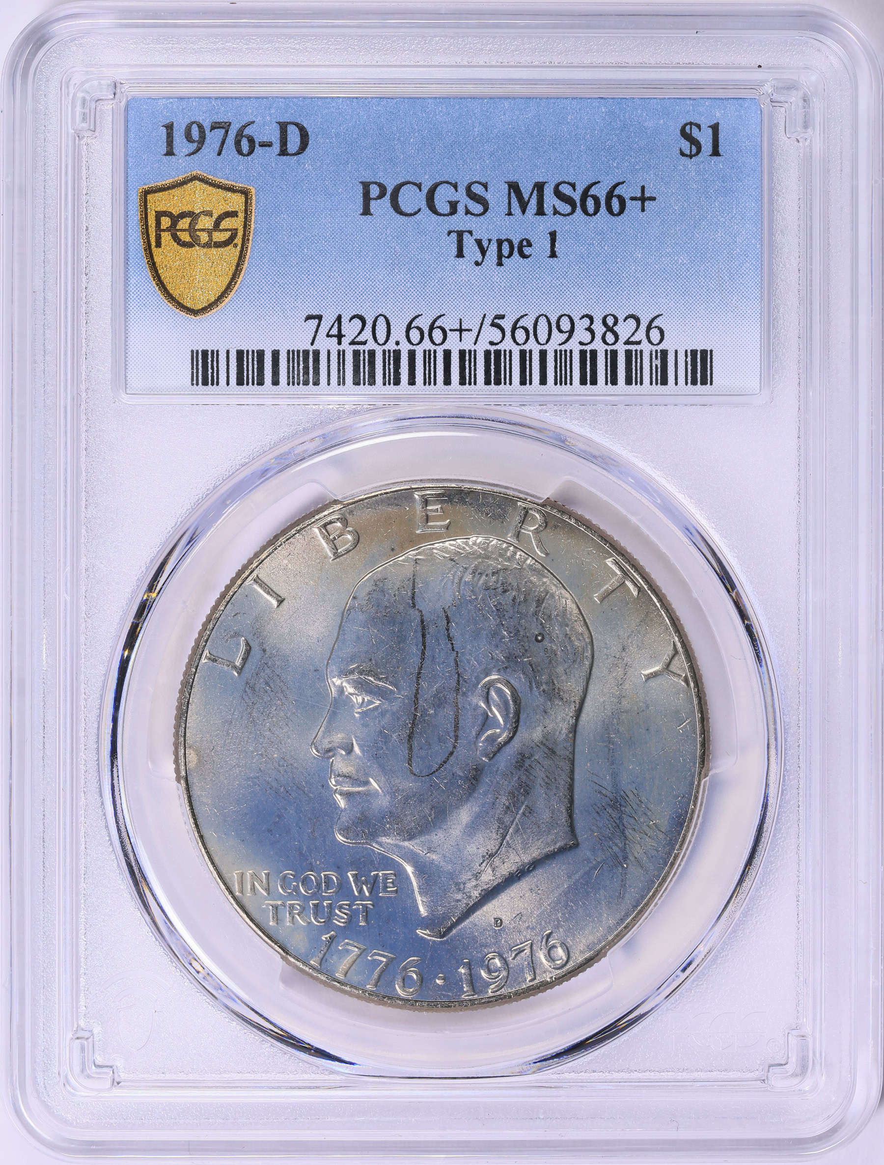 1976-D Eisenhower Dollar Type 1 PCGS MS-66+ (Item 1844585) | GreatCollections Coin Auctions