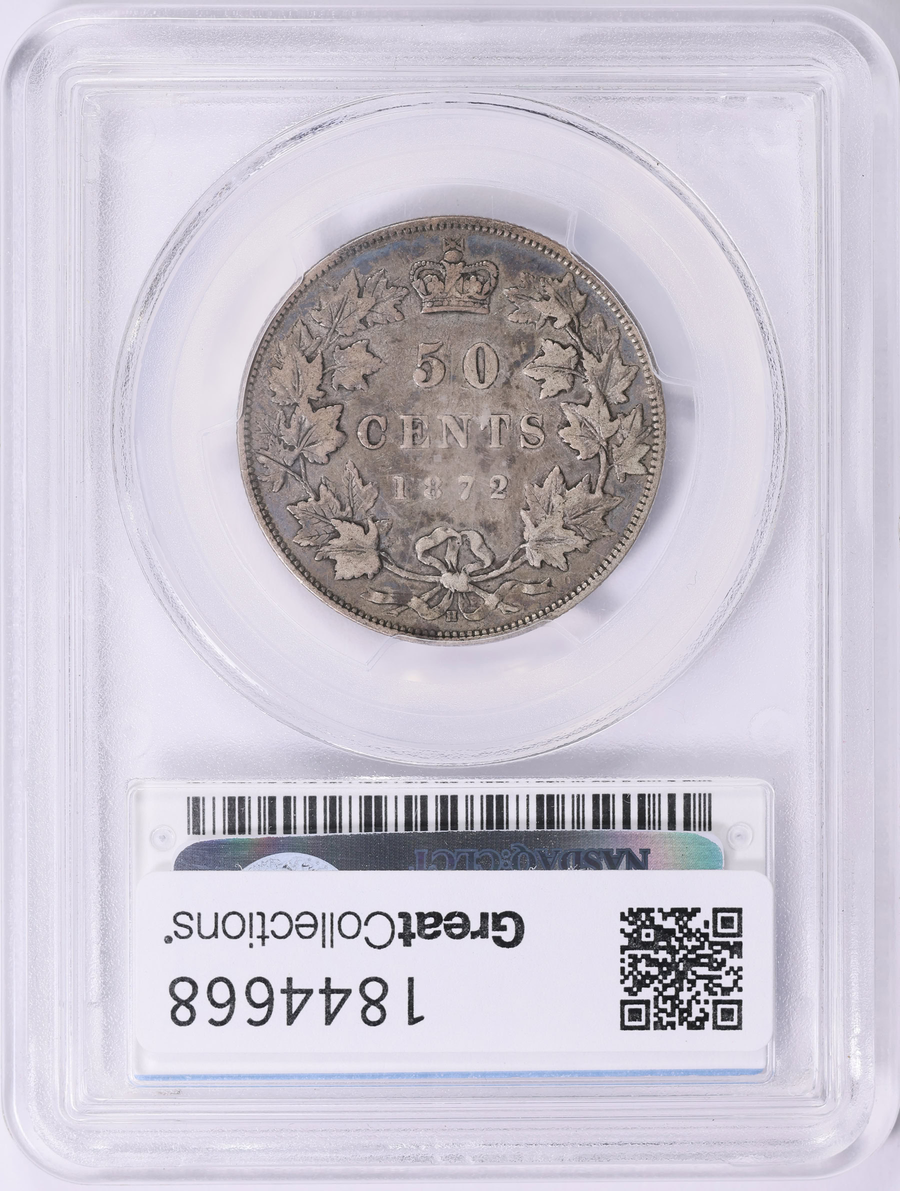 Canada 1872-H Silver 50 Cents KM-6 PCGS VF-25 (Item 1844668) | GreatCollections Coin Auctions