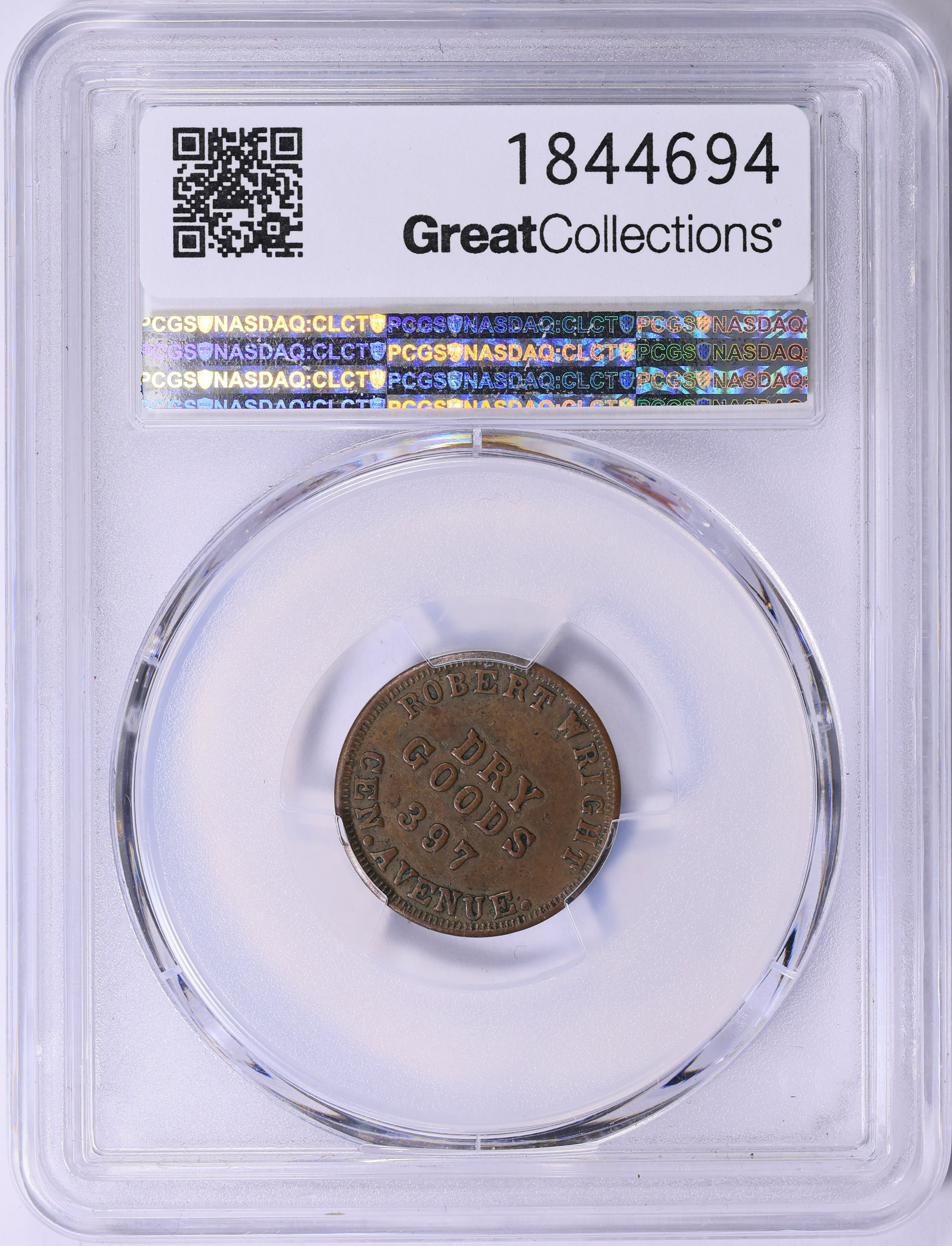 ND (1861-65) Ohio Robert Wright Dry Goods Civil War Token F-165GS-2a ...