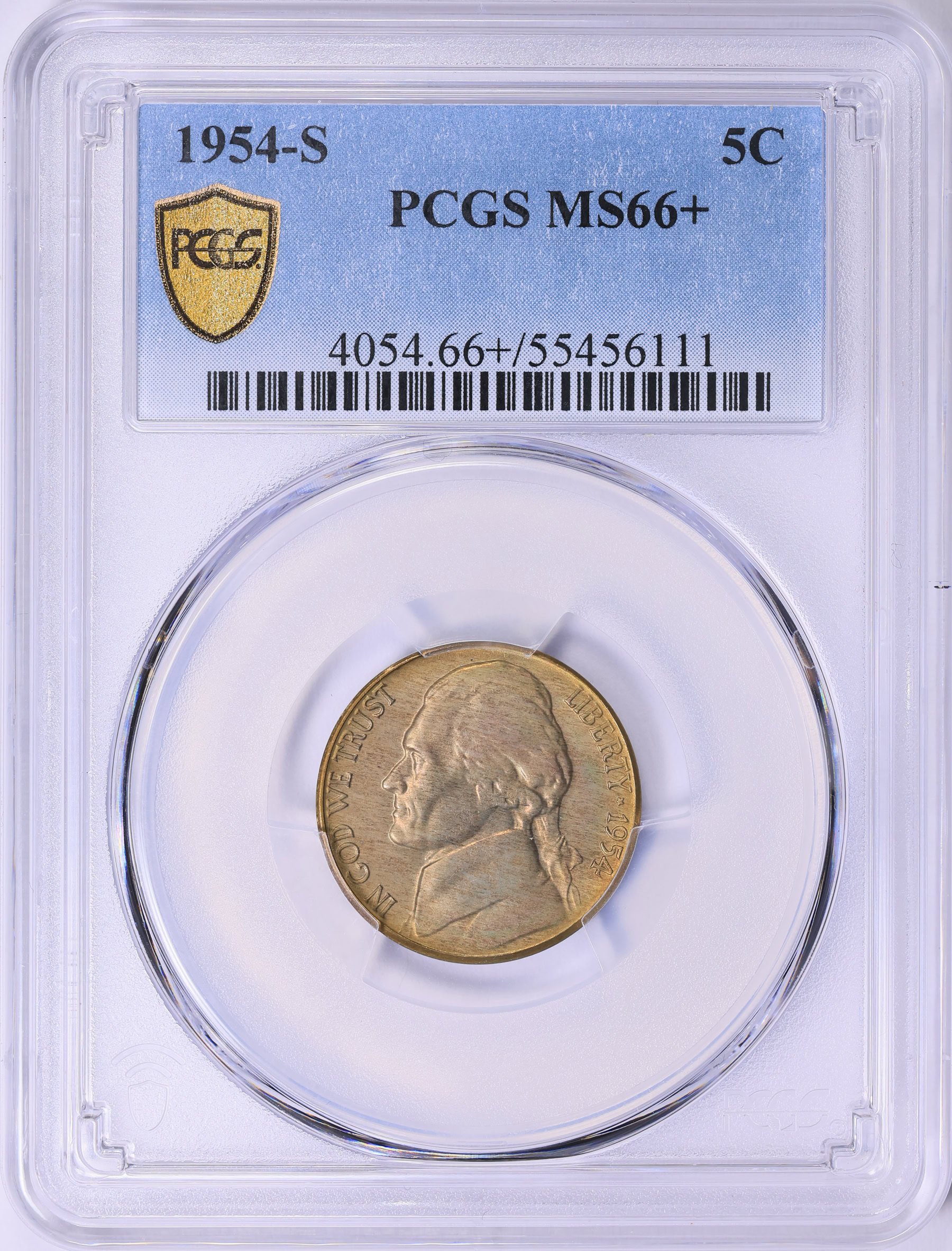 1954-S Jefferson Nickel PCGS MS-66+ (Toned) (Item 1844756) | GreatCollections Coin Auctions