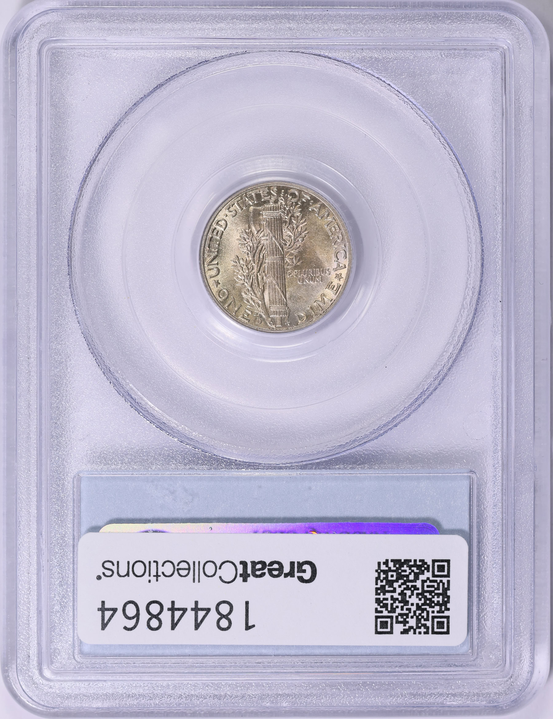 1942/1-D Mercury Dime PCGS AU-58 FB (CAC Green) (Item 1844864) | GreatCollections Coin Auctions