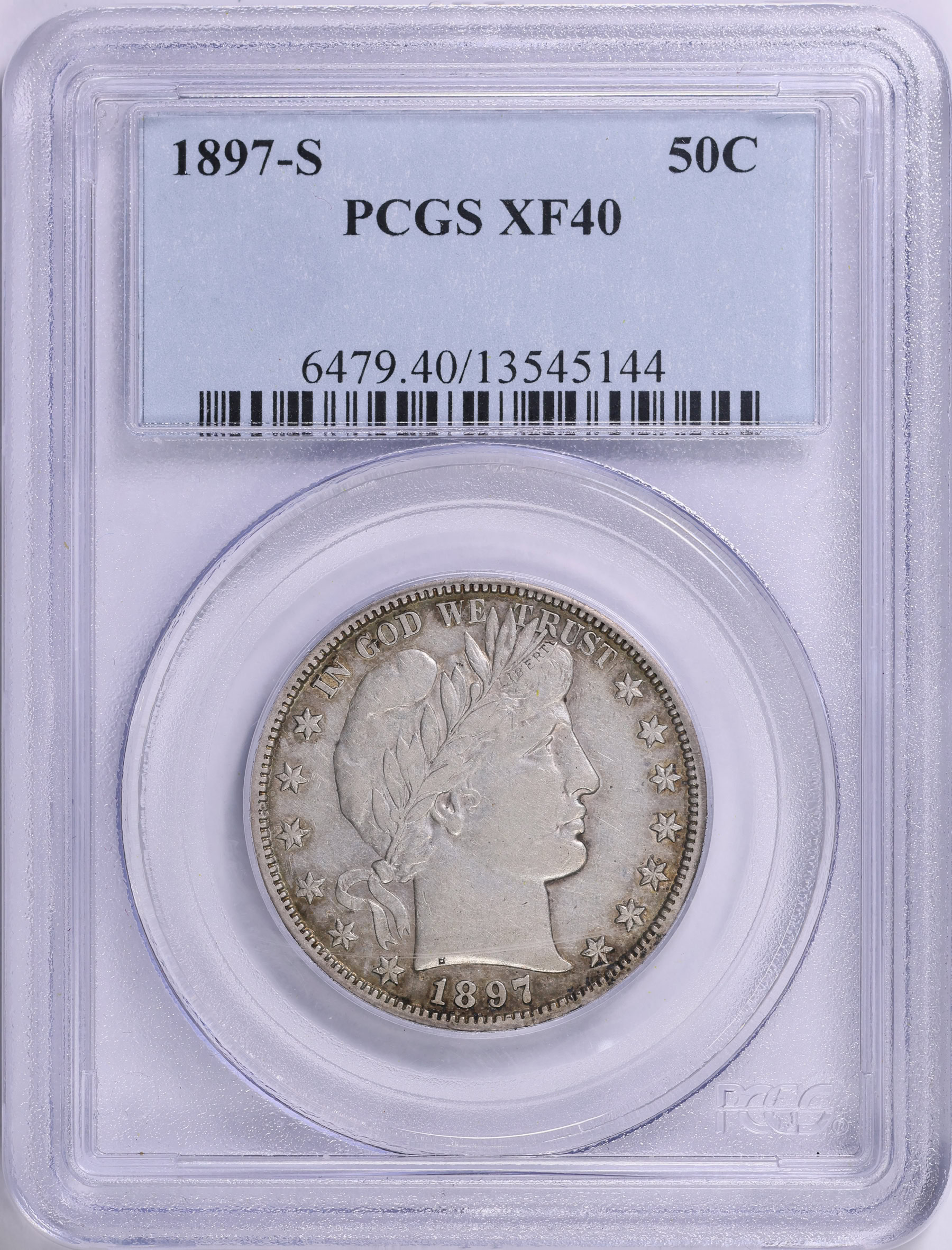 1897-S Barber Half Dollar PCGS XF-40 (Item 1844868) | GreatCollections Coin Auctions