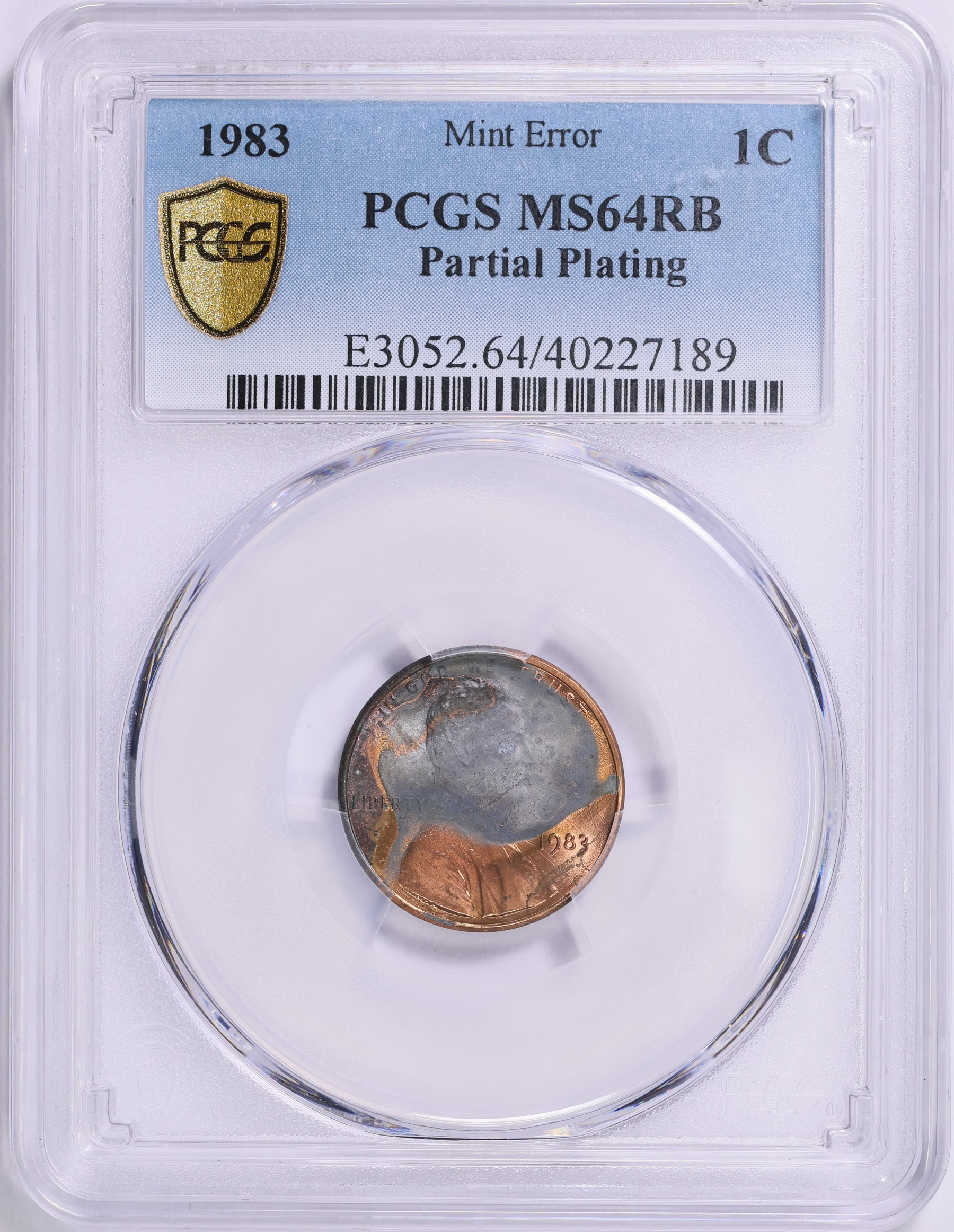 Mint Error 1983 Lincoln Cent Partial Plating PCGS MS-64 RB | PCGS Cert ...