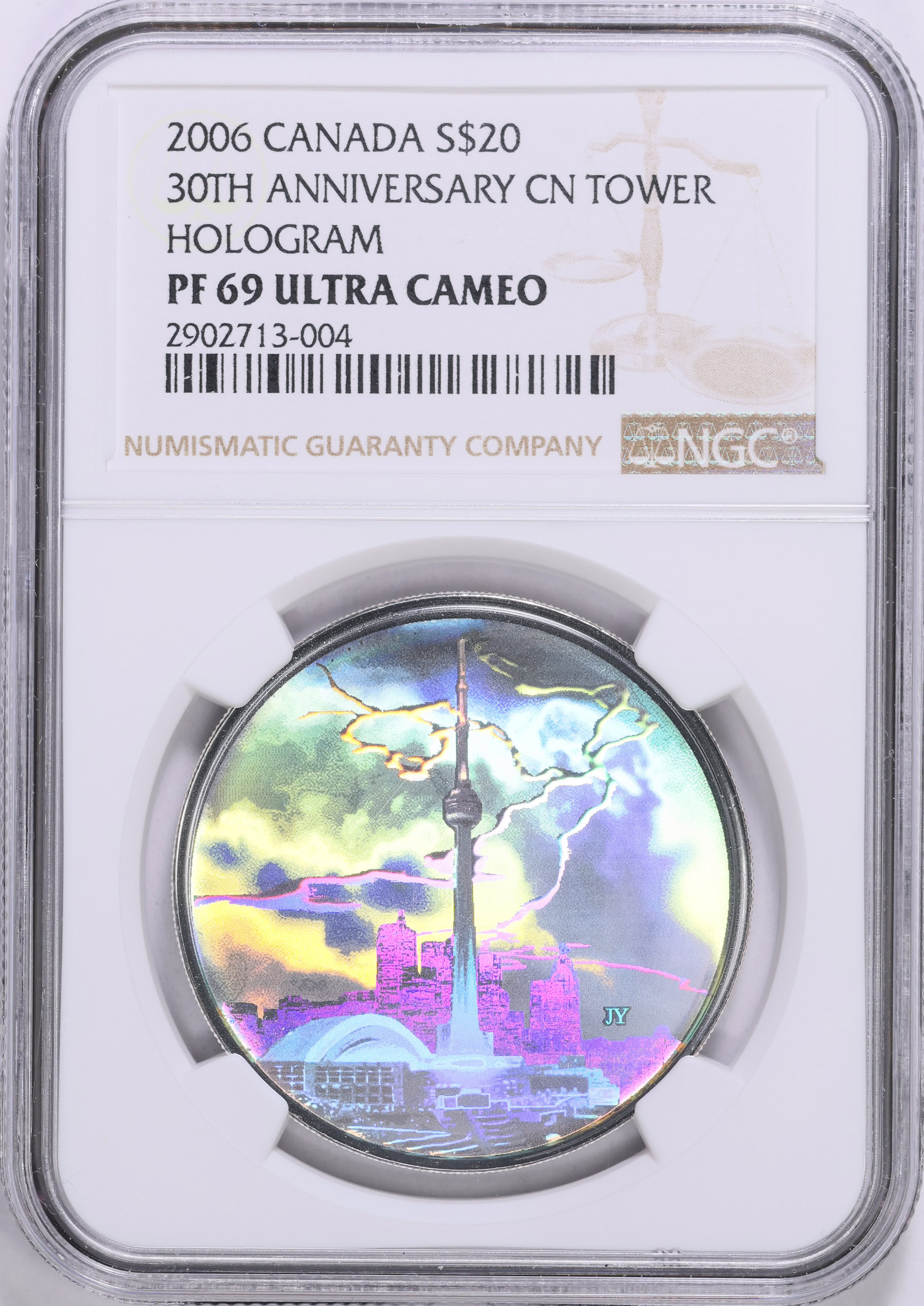 Canada 2006 Silver $20 CN Tower 30th Anniversary Hologram KM-665 NGC ...