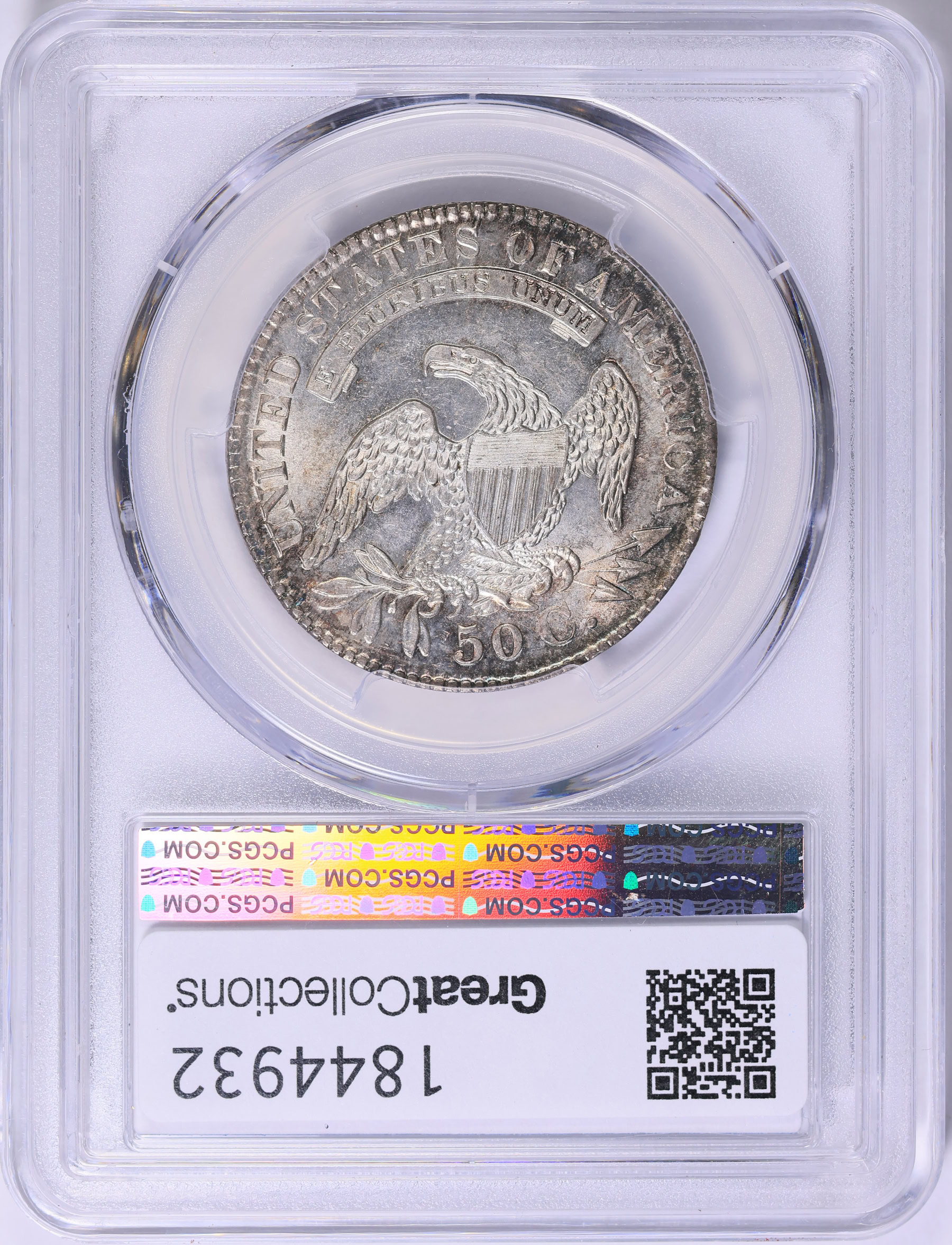 1829 Capped Bust Half Dollar PCGS MS-64+ (CAC Green) (Toned) (Item 1844932) | GreatCollections ...