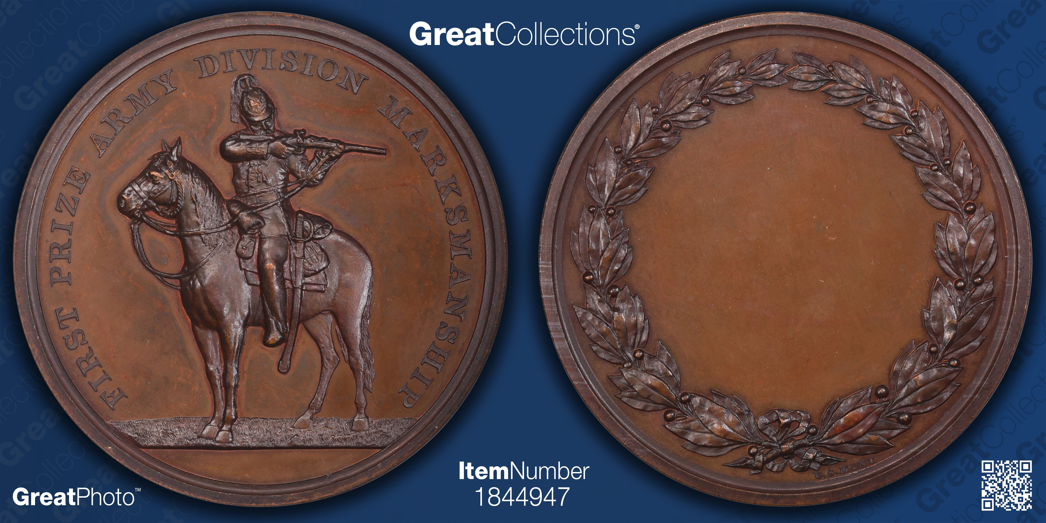 ND Bronze 51mm First Prize Army Division Marksmanship Medal J-MK-6 NGC ...