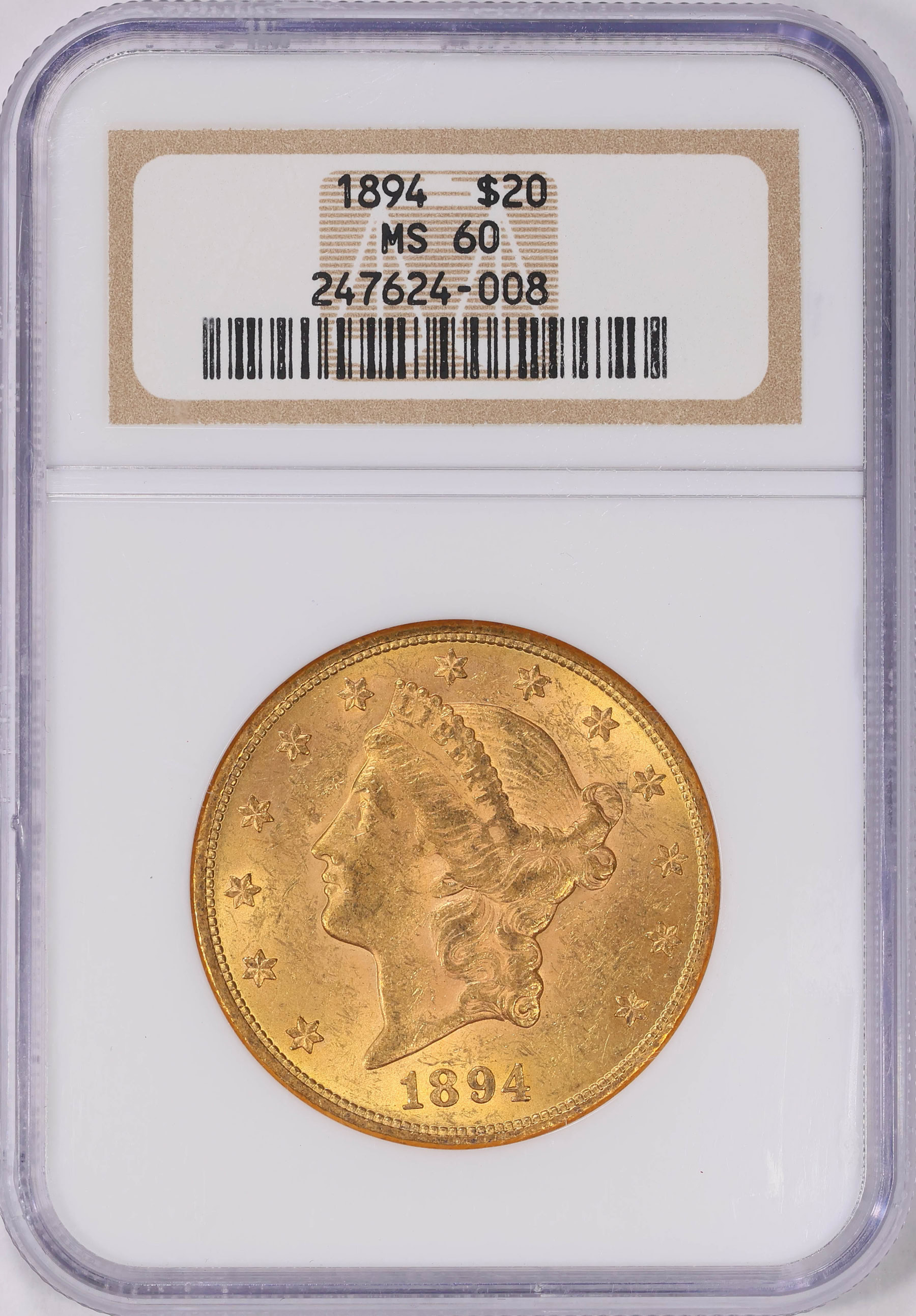 1894 Liberty Gold Double Eagle NGC MS-60 (Item 1844955) | GreatCollections Coin Auctions