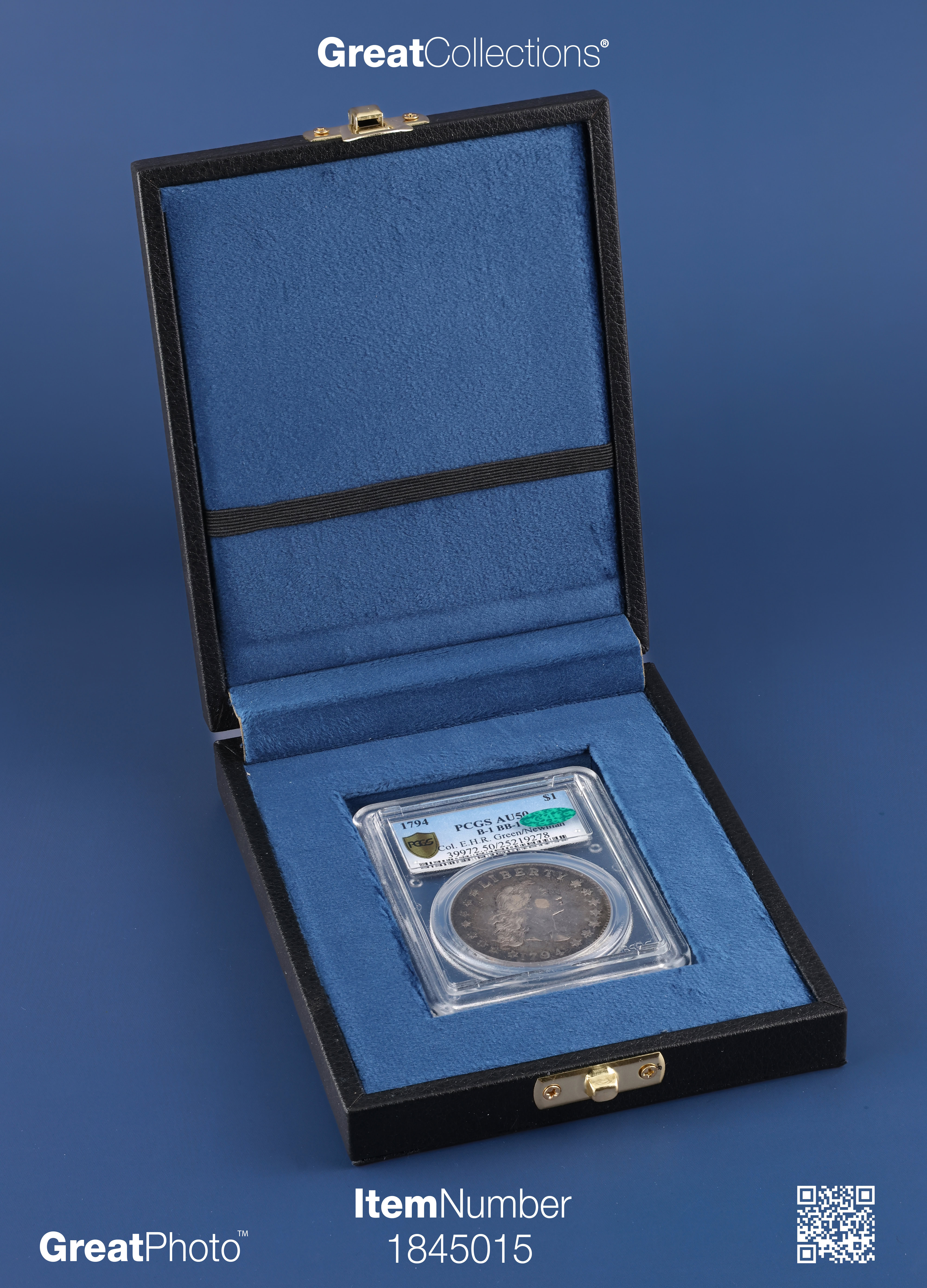 GreatCollections Deluxe Display Case - Black with Blue Felt Inside ...