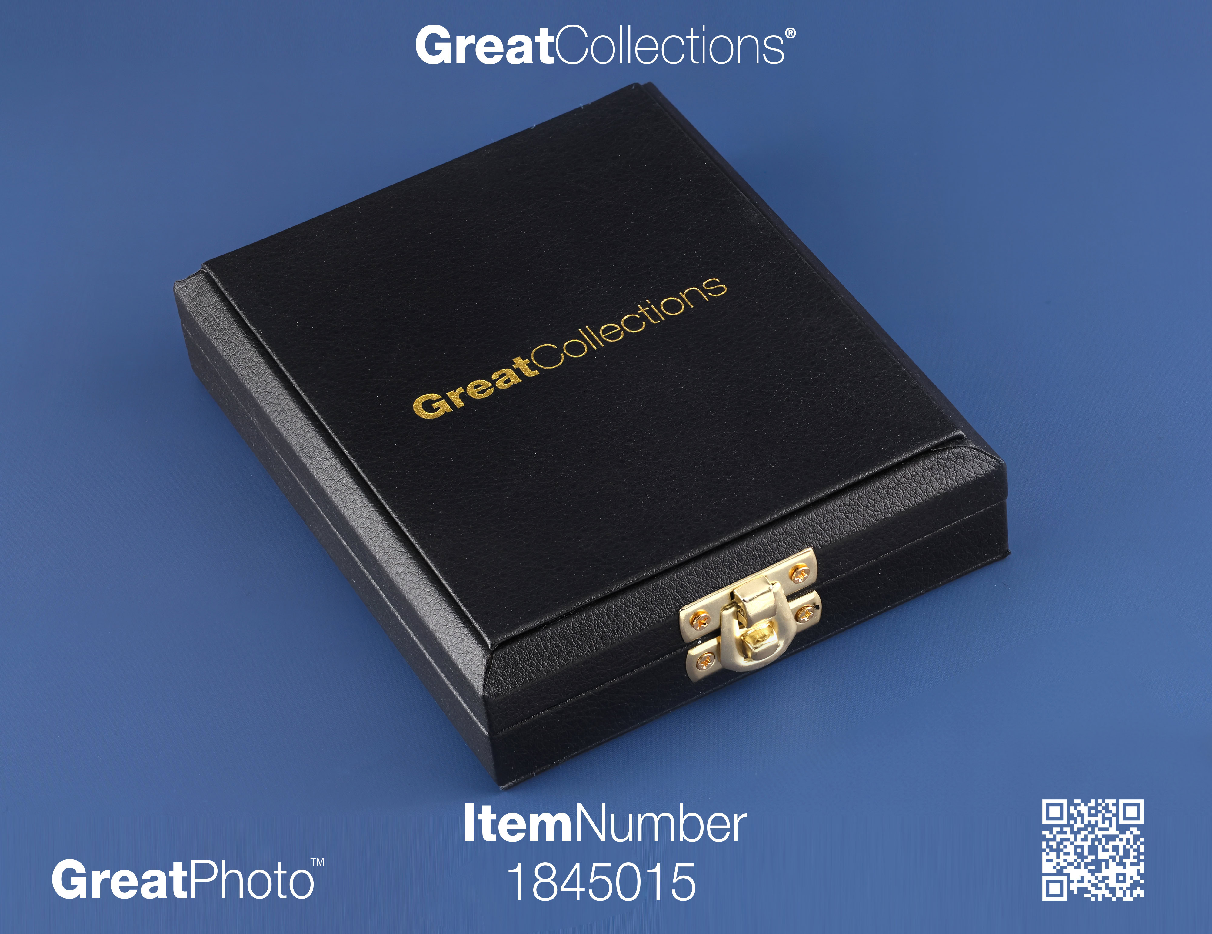 GreatCollections Deluxe Display Case - Black with Blue Felt Inside ...