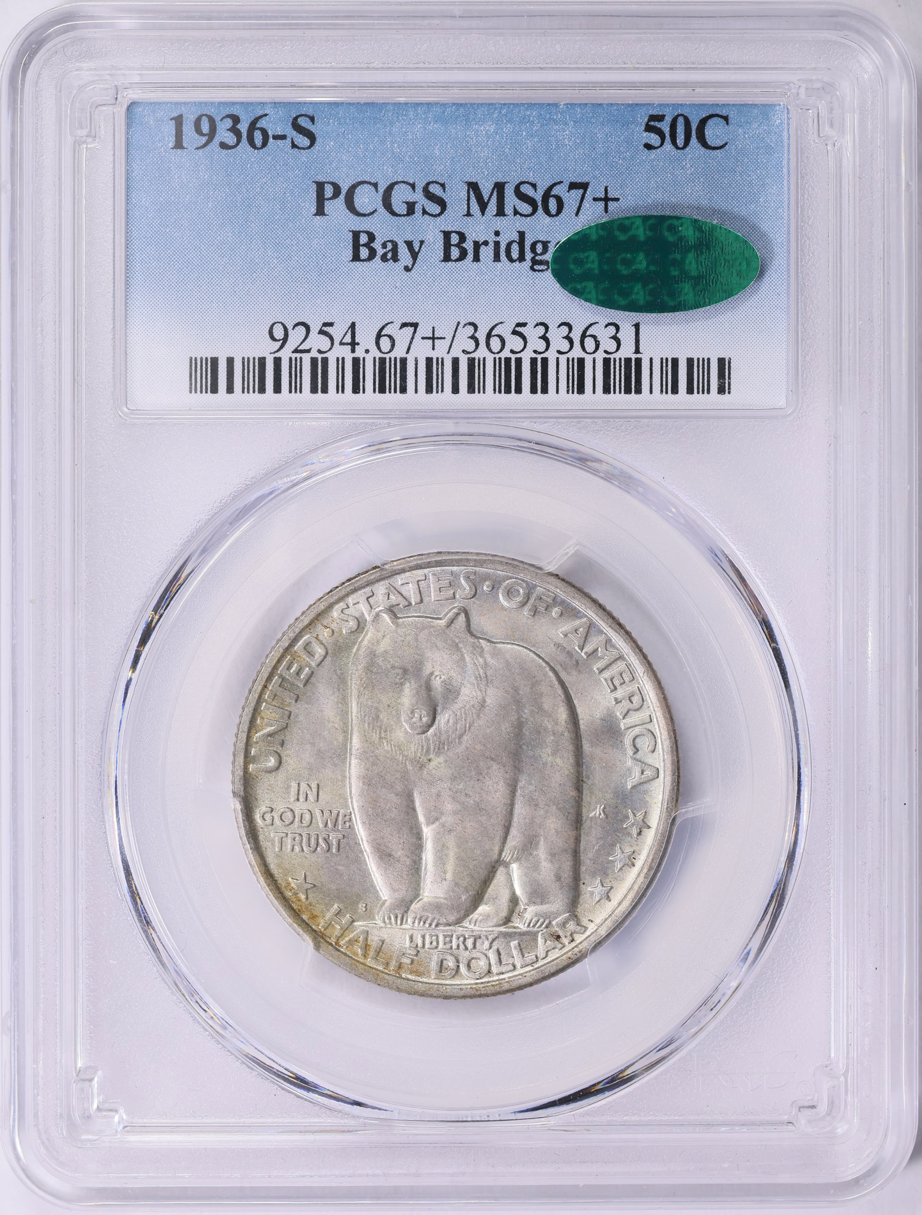 1936-S San-Francisco-Oakland Bay Bridge Opening Half Dollar PCGS MS-67 ...