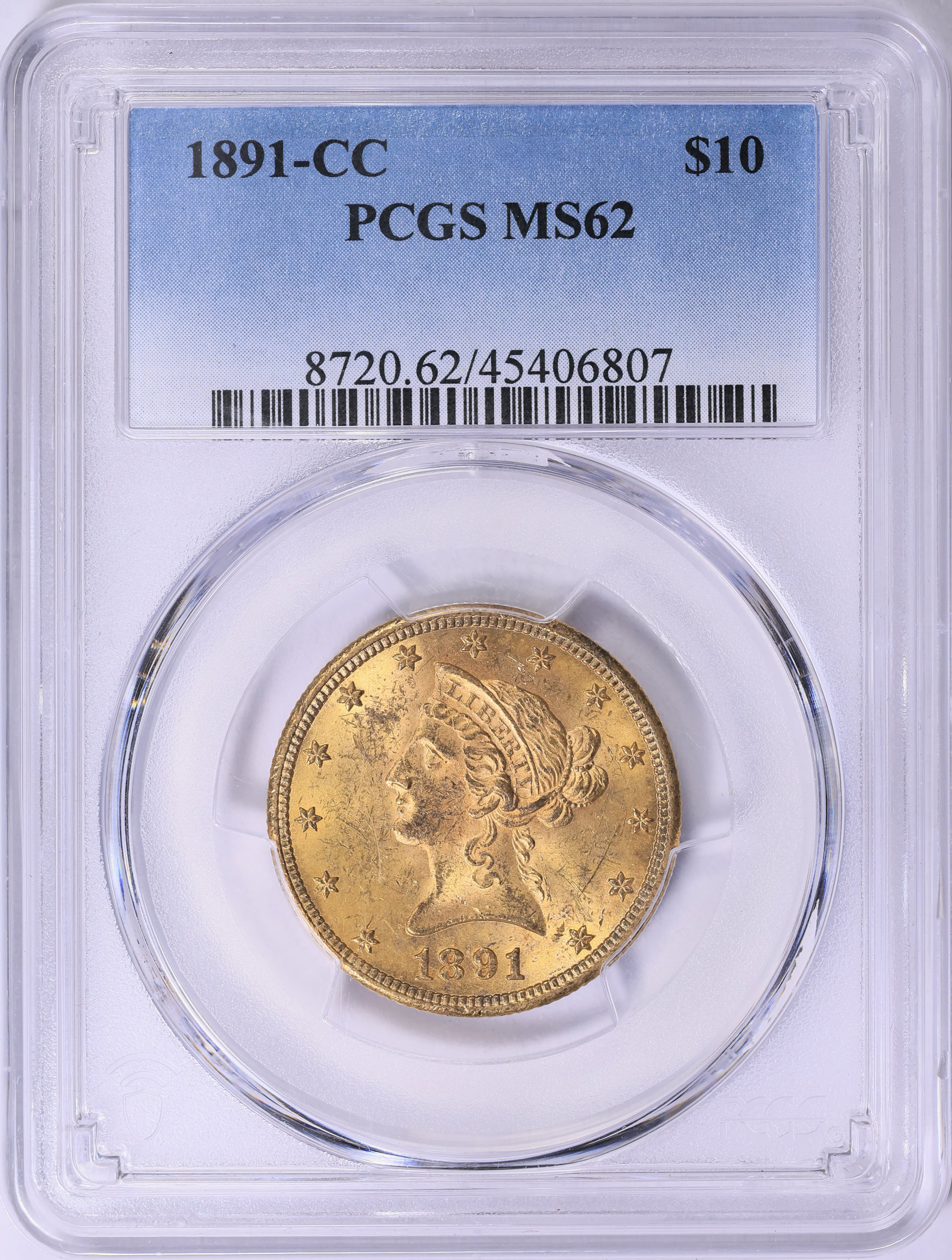 1891-CC Liberty Gold Eagle PCGS MS-62 (Item 1845092) | GreatCollections Coin Auctions